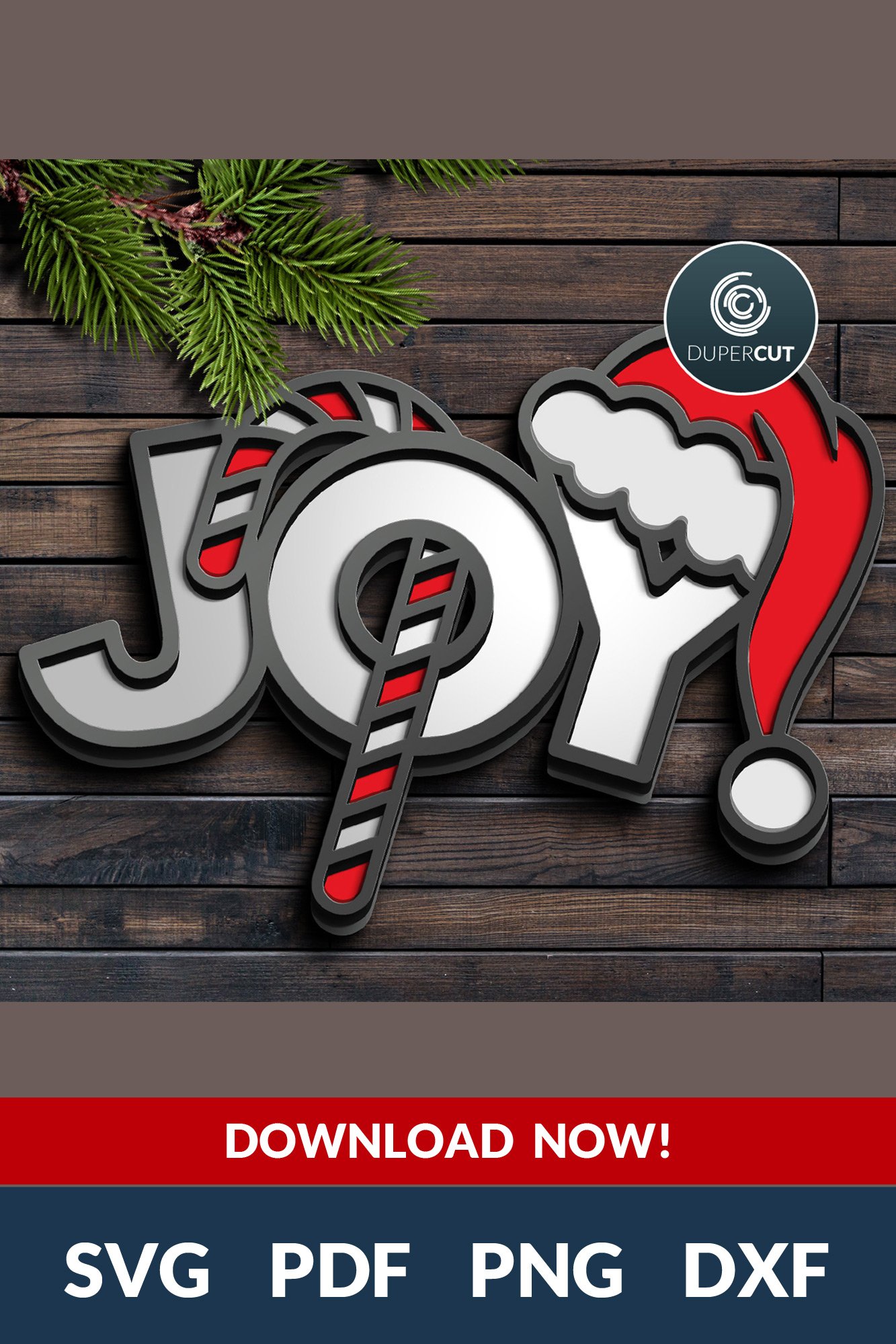 JOY holiday sign layered cutting files