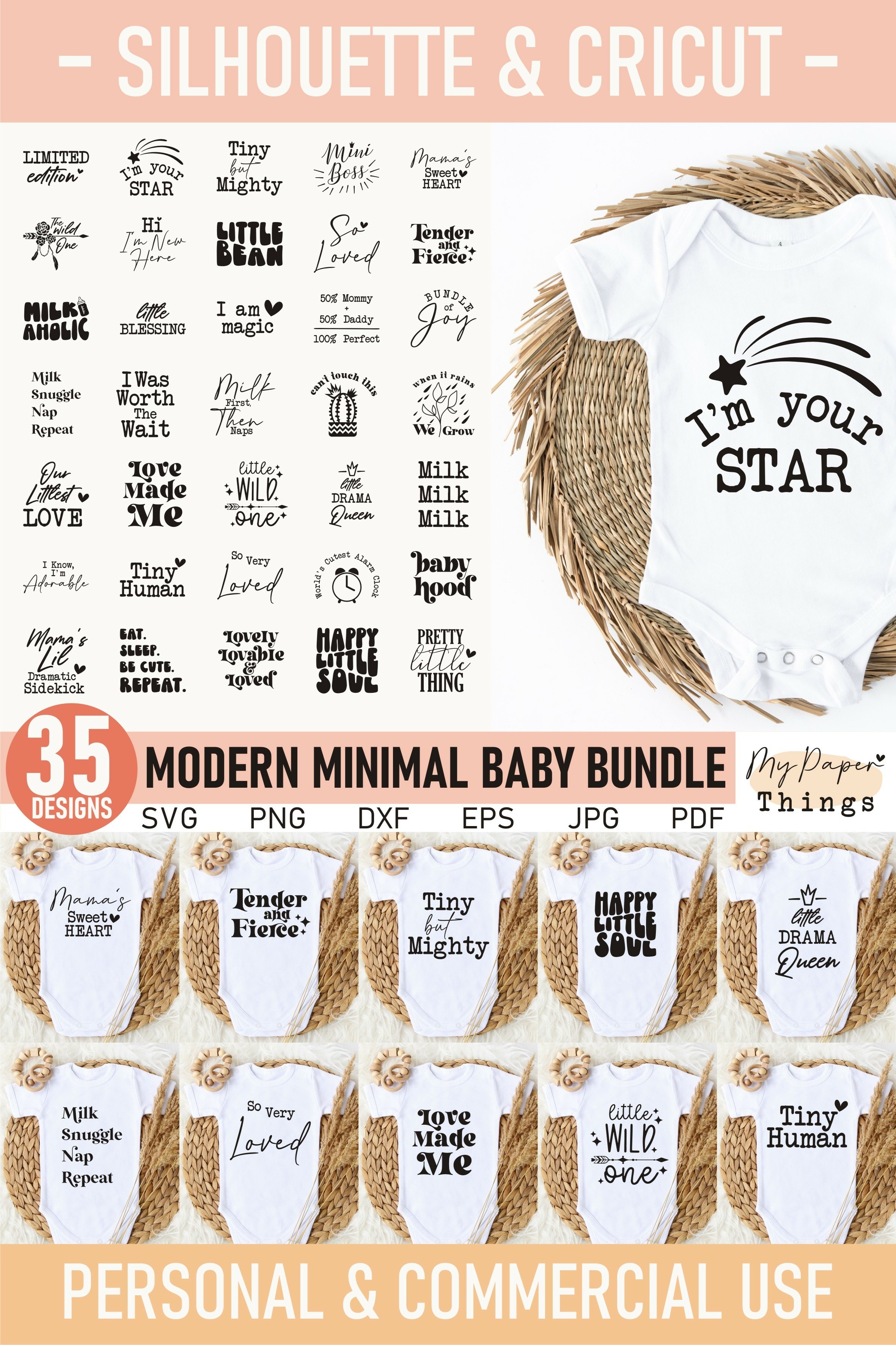 Modern Minimal Baby SVG Design Bundle
