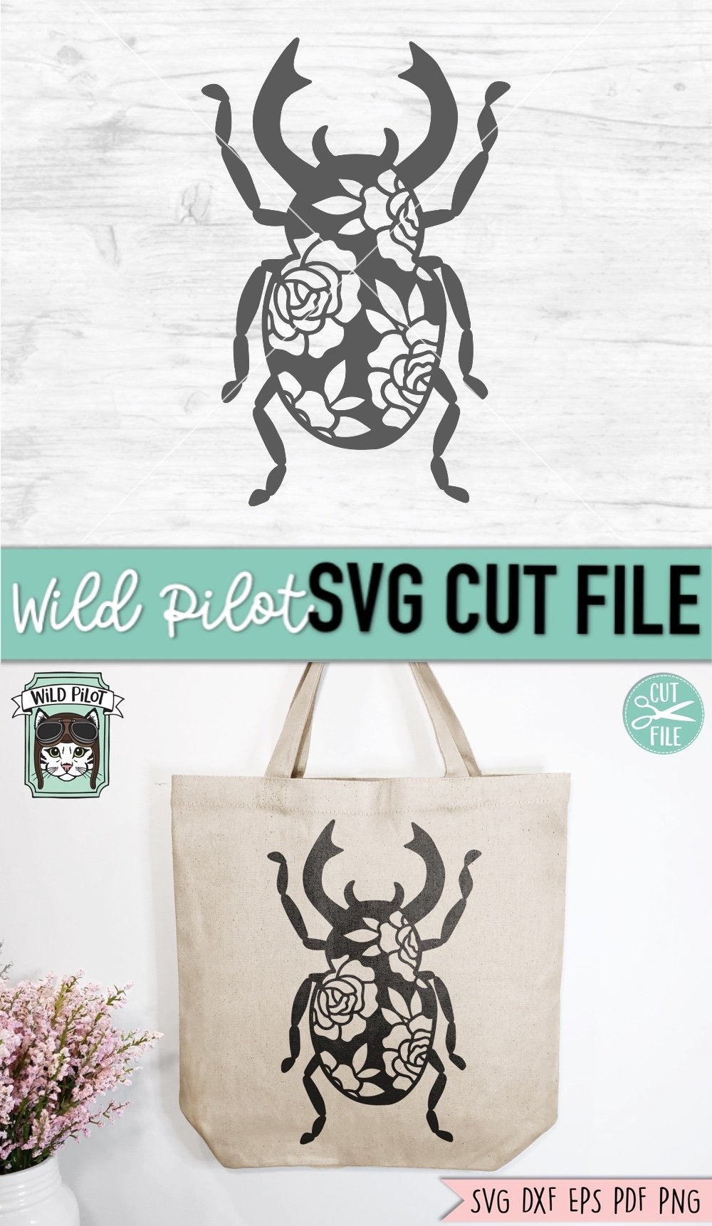 Flower Beetle SVG, Insect SVG, Animal SVG, Floral Bug SVG