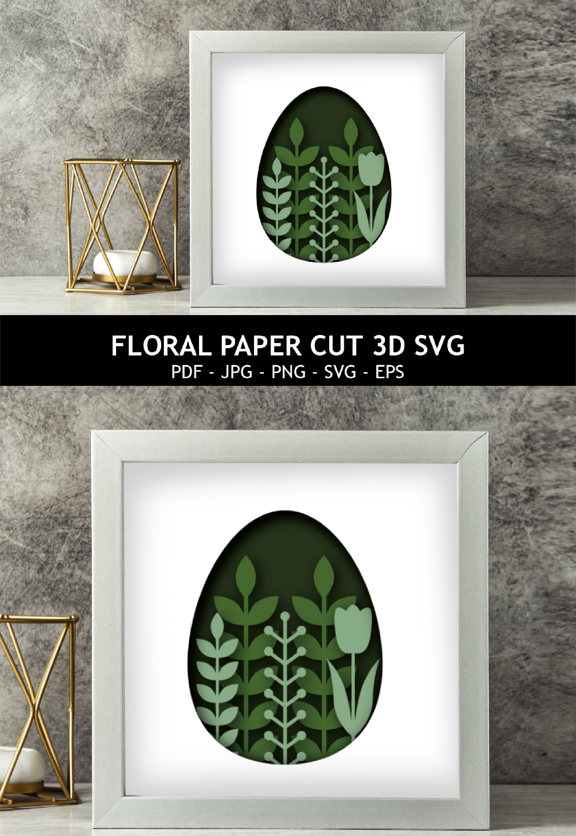 Florals shadow box, SVG, 3d papercut SVG, layered paper