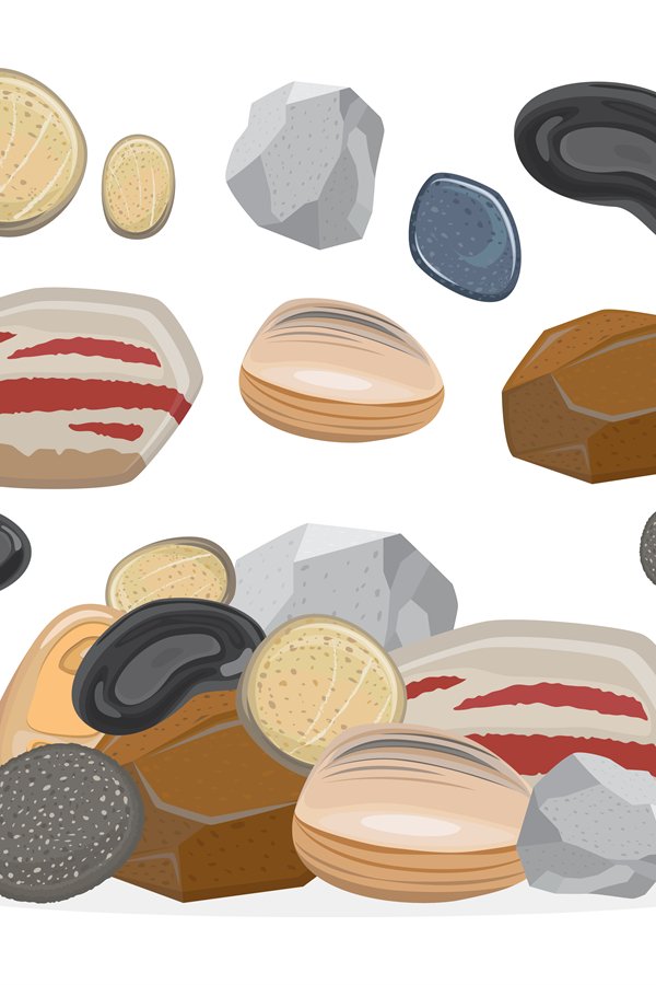 Stones and rocks. Cartoon stone set vector illustration