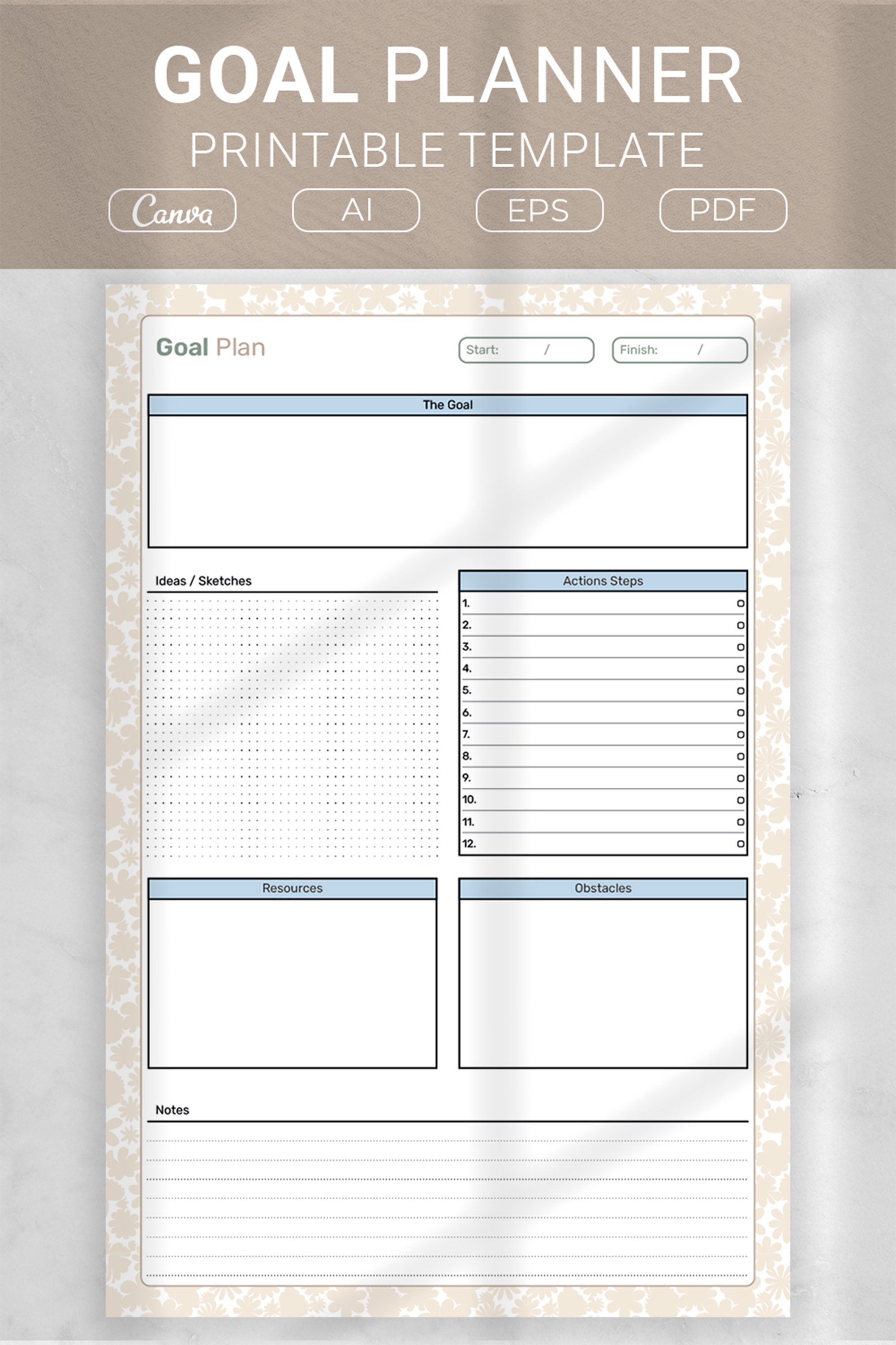 Goal Planner Printable Template (2854767)