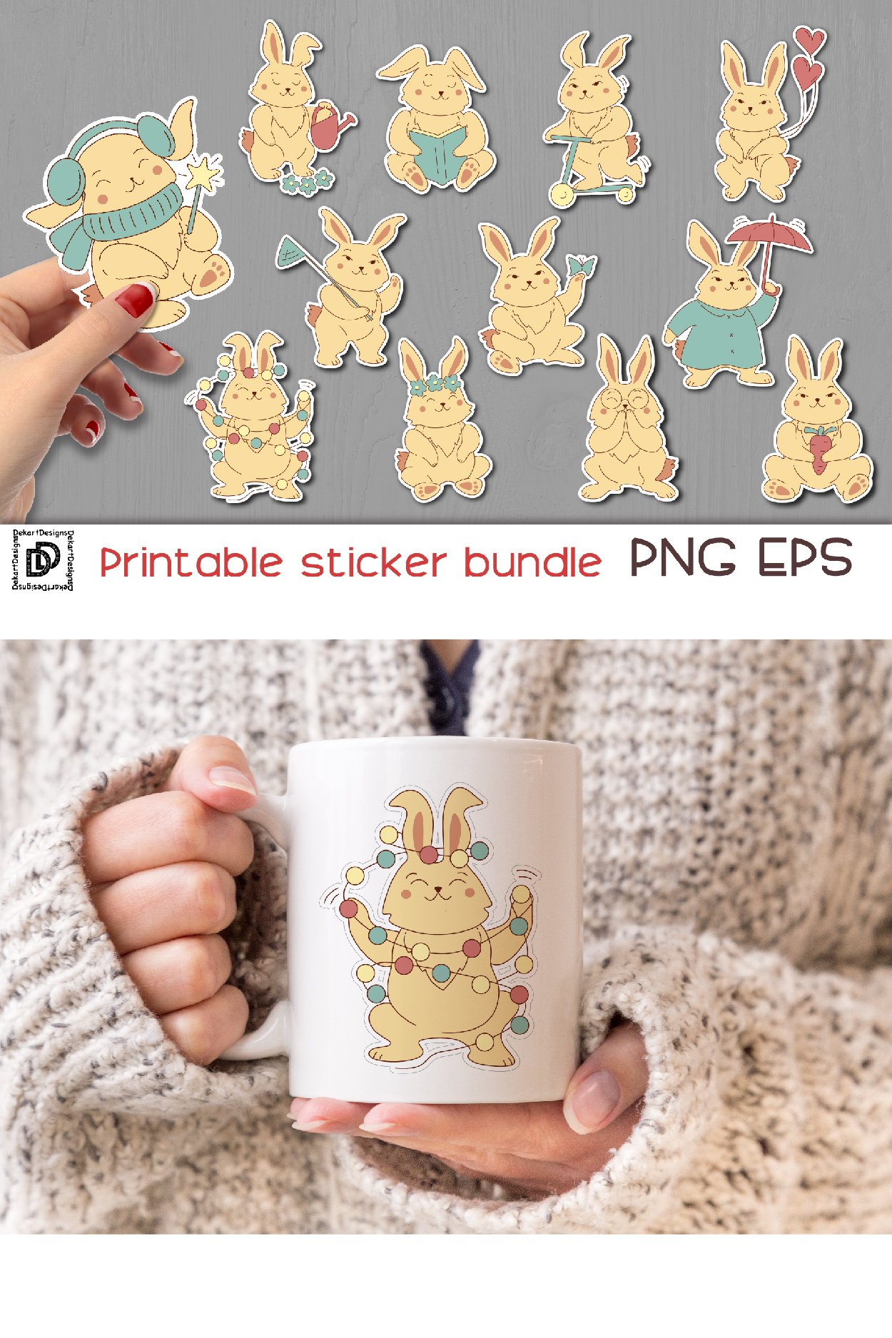 Bunny Stickers Bundle and Sticker Set