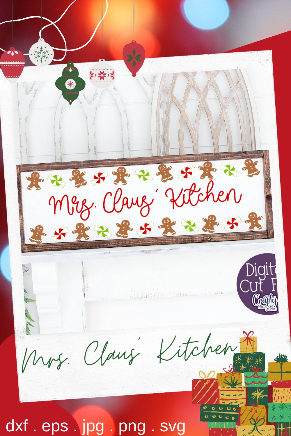 Mrs. Claus Kitchen Christmas Farmhouse Sign Svg