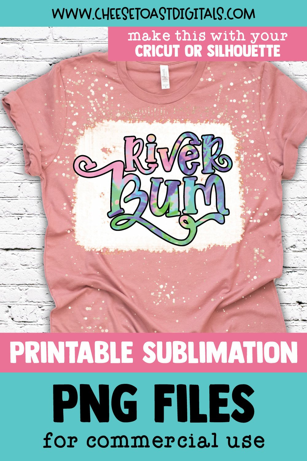 Tie Dye River Sublimation PNG File | River Bum Design