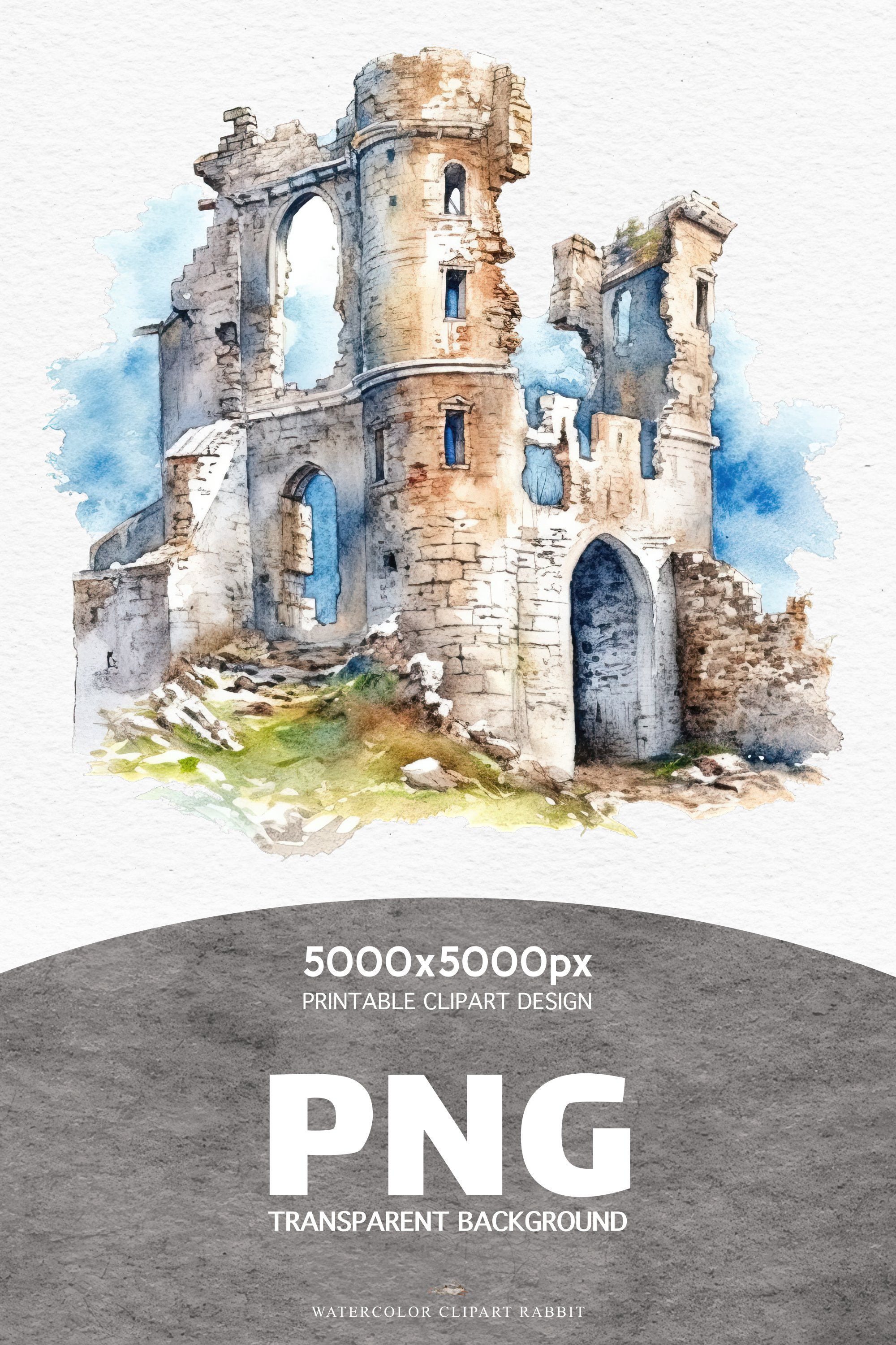 Fairytale Castle Ruins Fantasy Kingdom Clipart PNG Knight