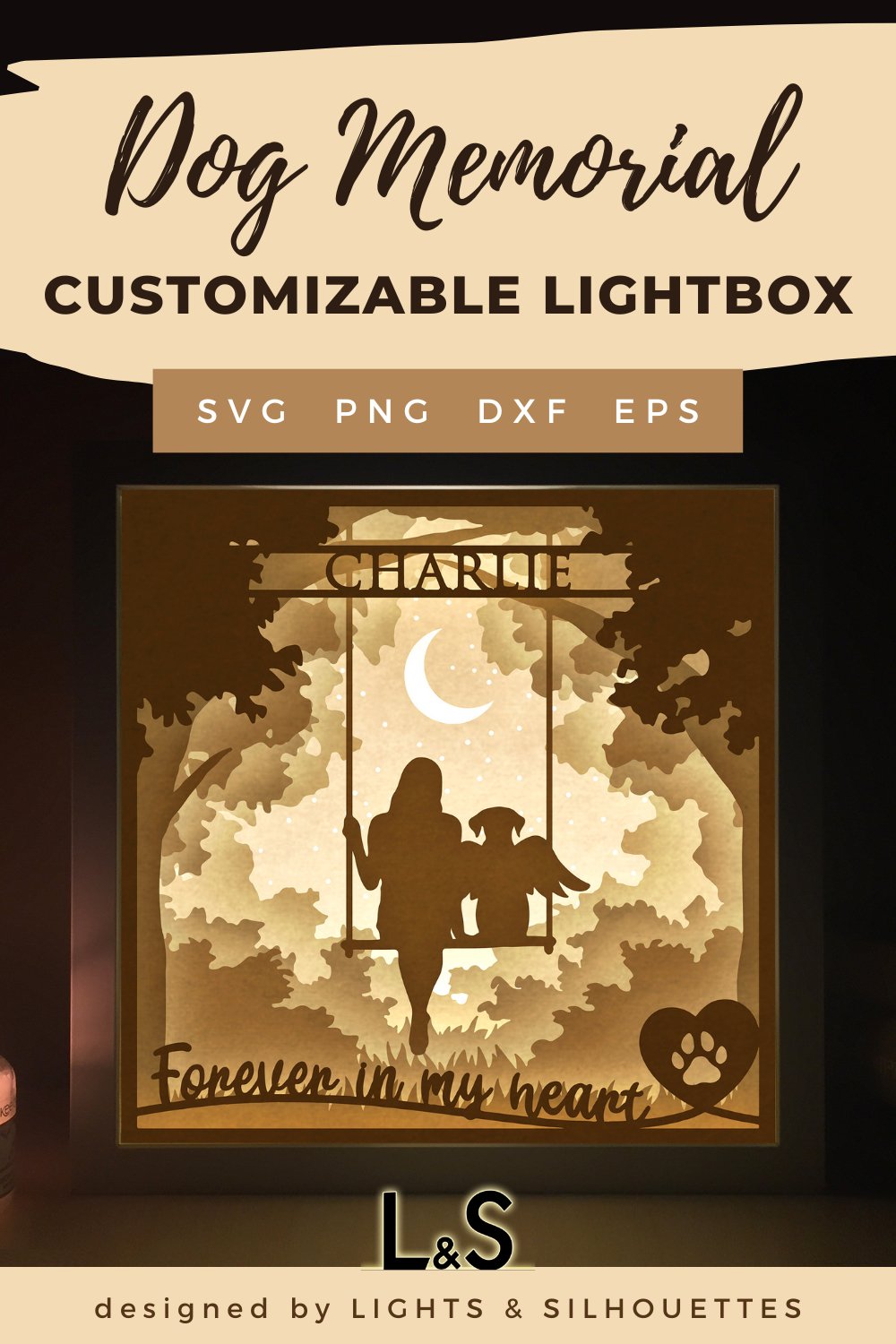 Dog Shadow Box | Customizable Svg