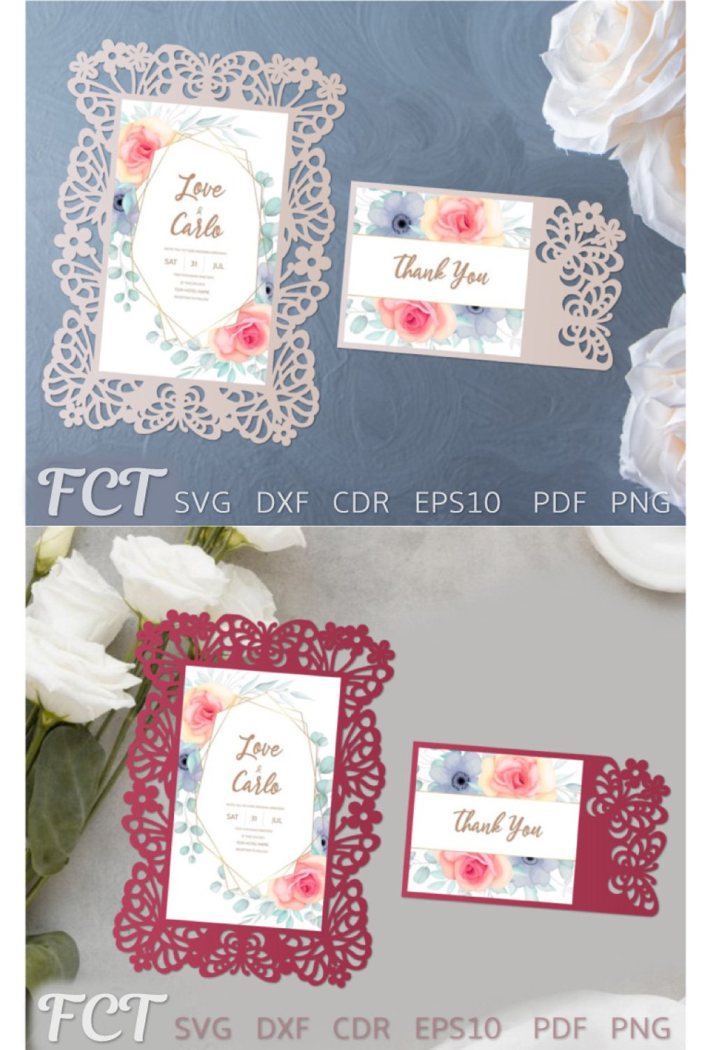 Butterfly Wedding card set SVG, Save the Date card Cricut