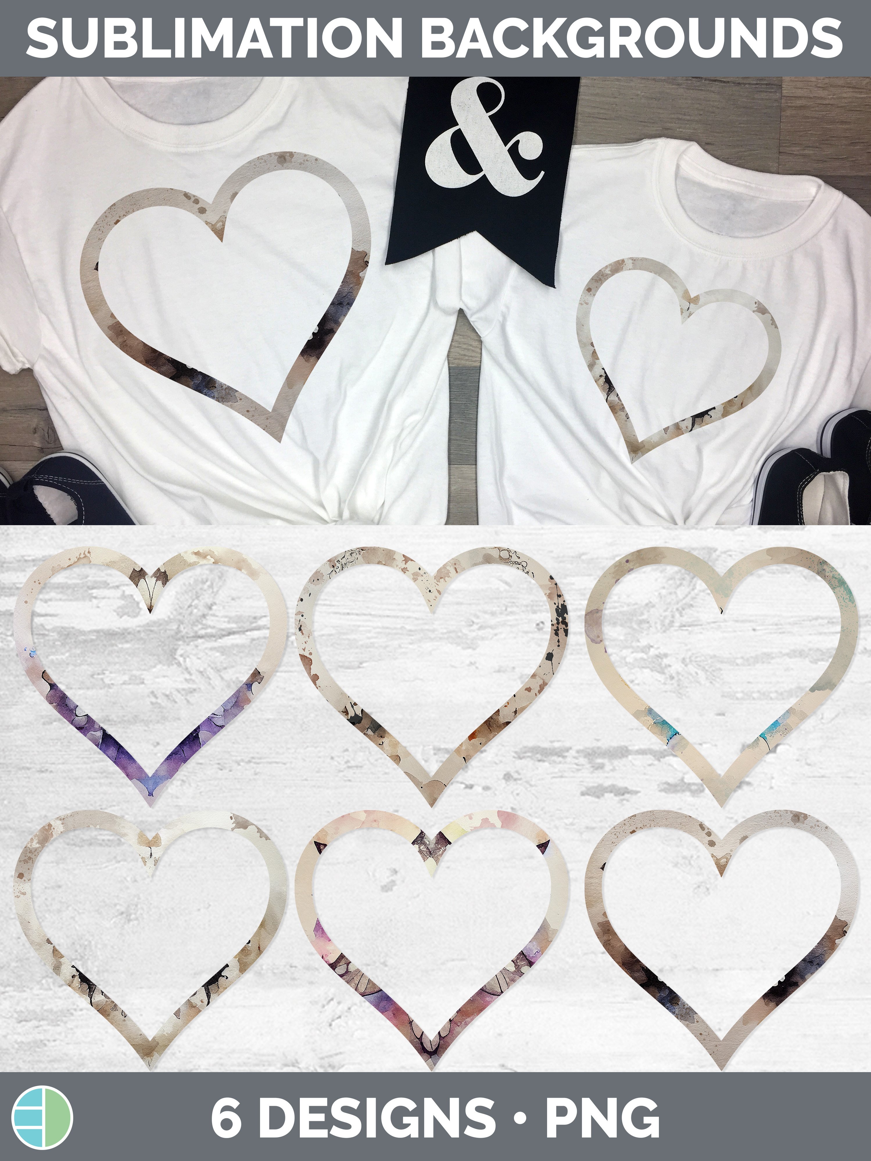 Watercolor Butterfly Heart Frame Clipart | Sublimation Desig