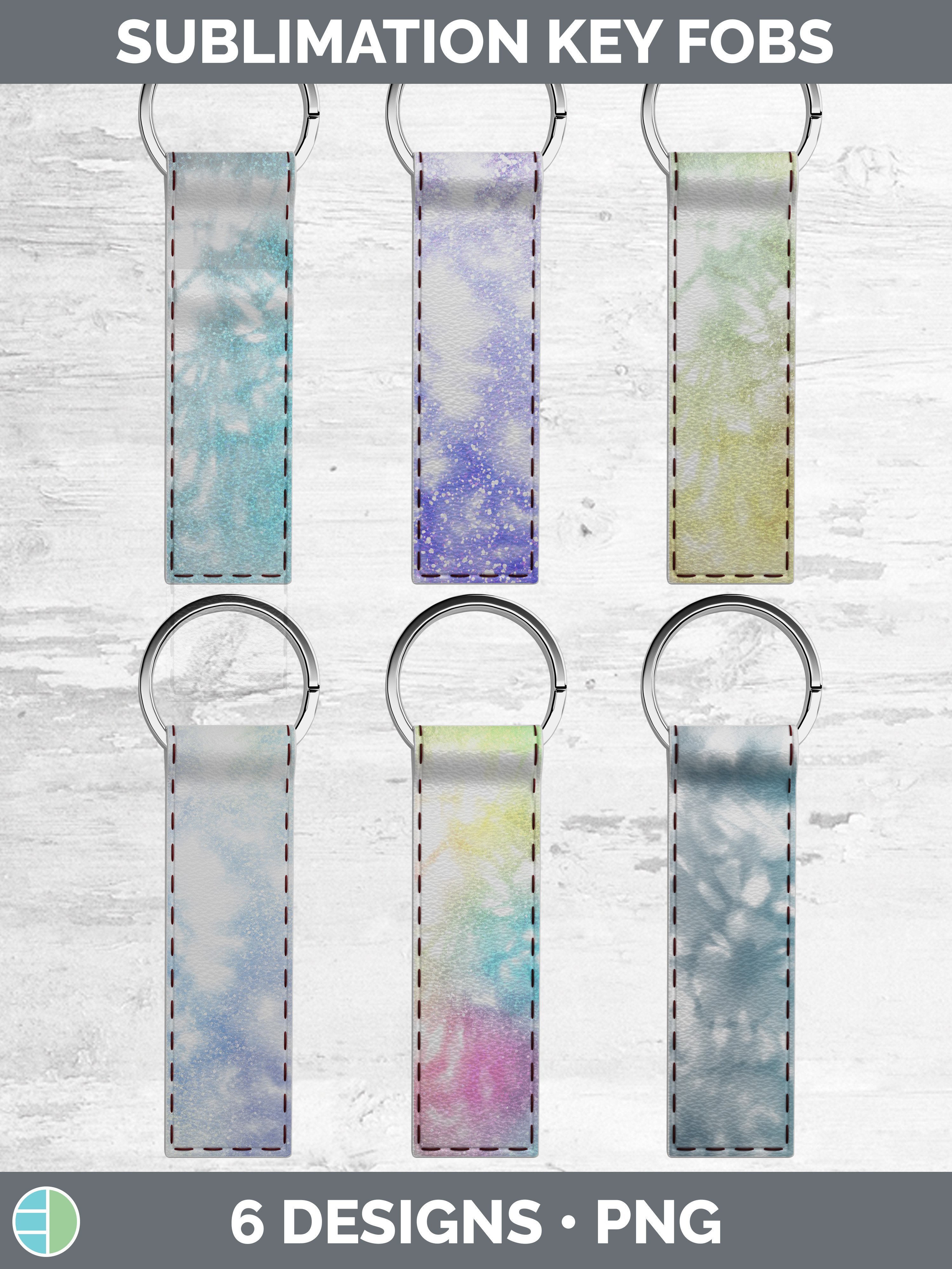 Pastel Tie Dye Key Fob | Wristlet Sublimation