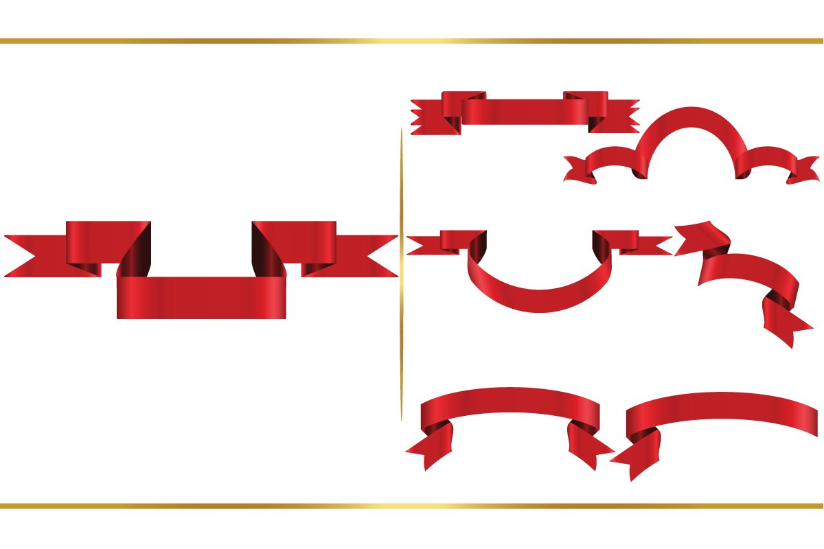 Ribbons clipart SVG bundle, Premium Red Ribbon (1031793)