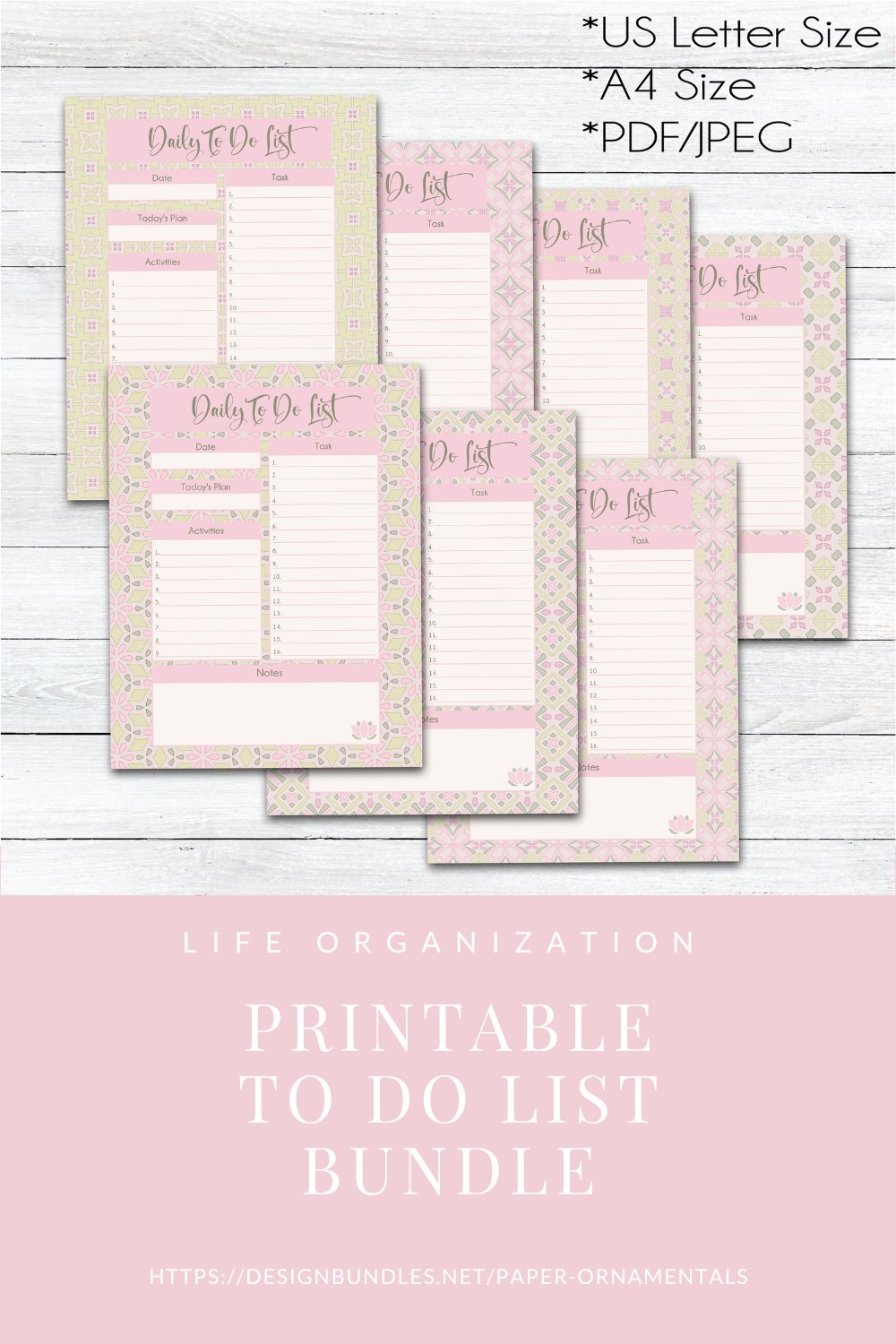 Daily To Do List, Printable To Do List Bundle