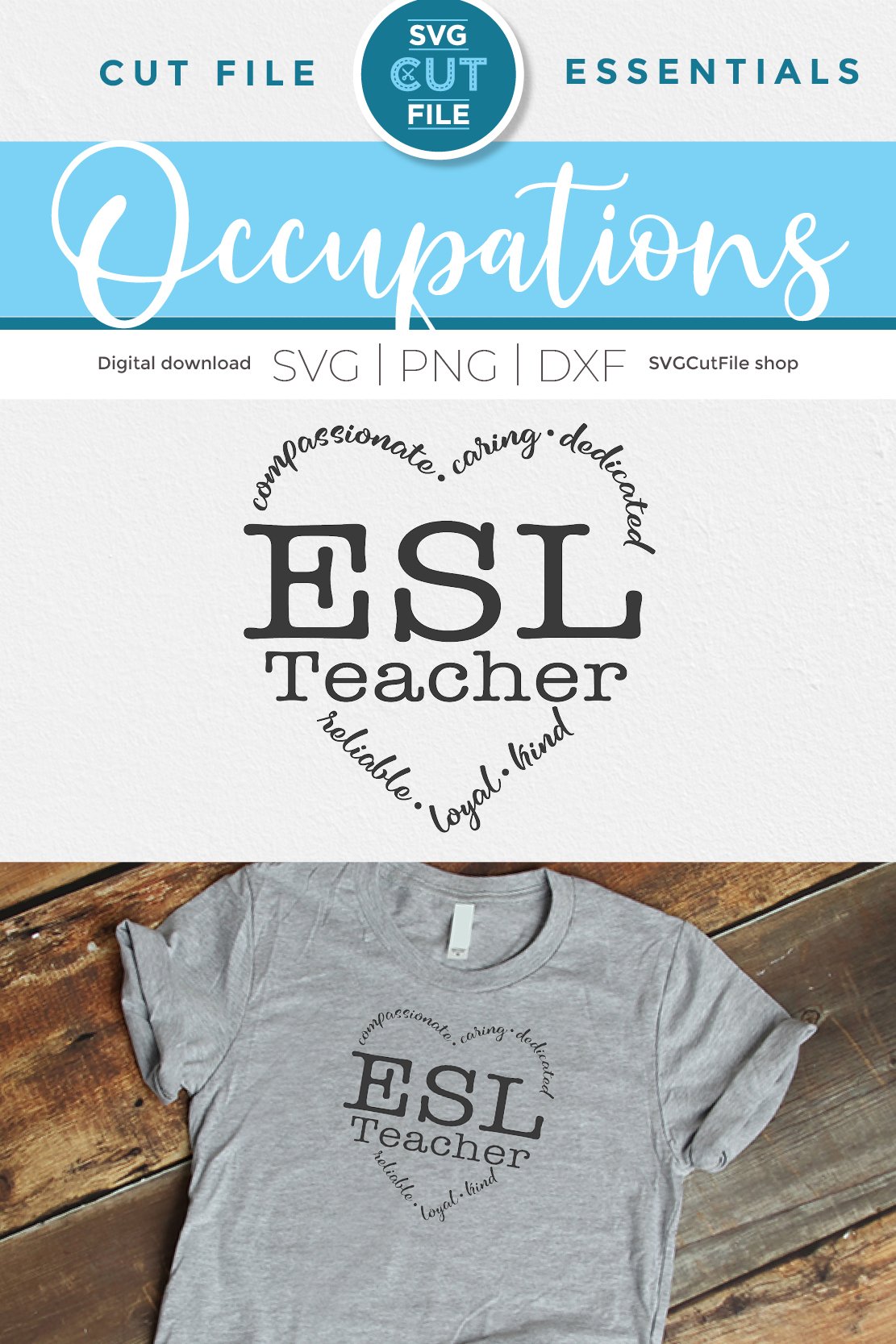 ESL Teacher svg, an ESL teacher appreciation week svg heart