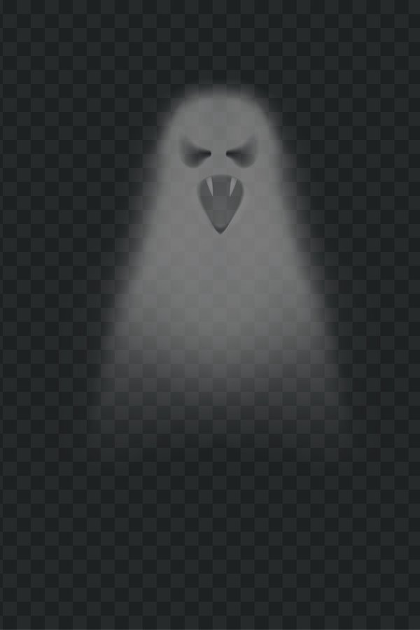 Realistic scary ghost. Isolated vector ghost and poltergeist