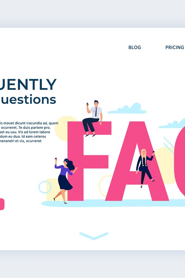 Frequently asked questions landing web page template