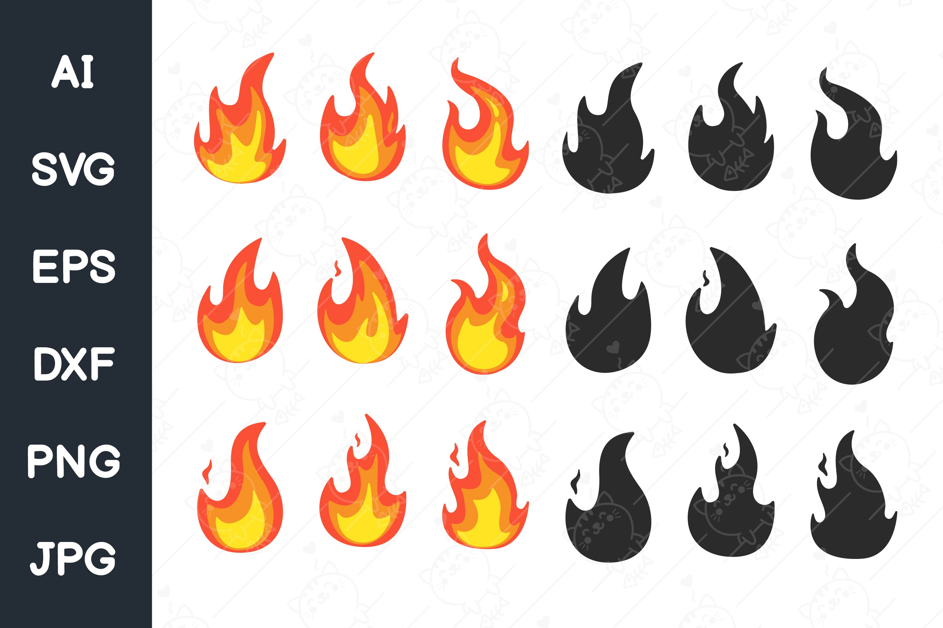Fire bundle svg, fireball svg, fire silhouette svg (1229129)
