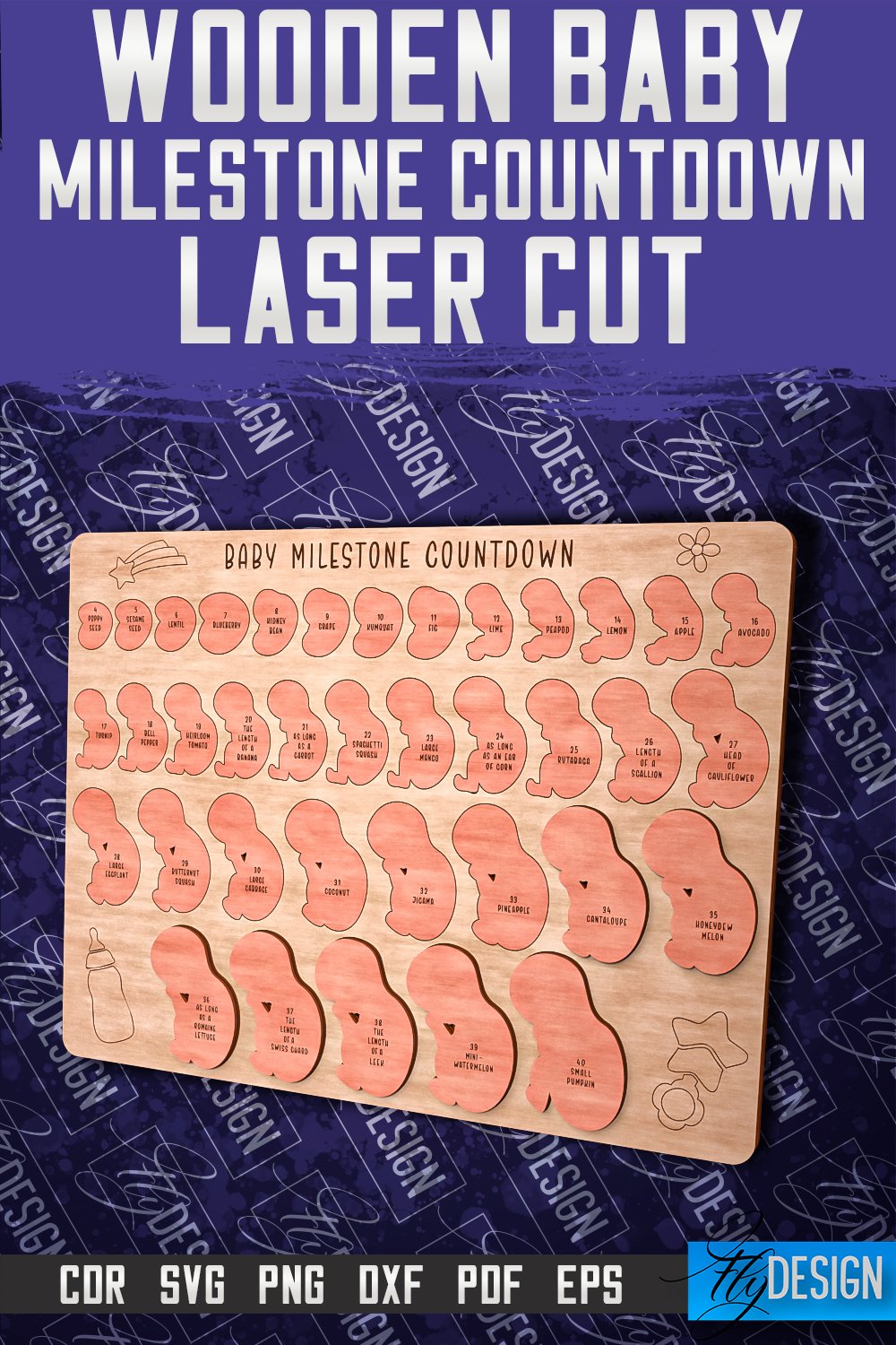 Wooden Baby Milestone Countdown | 3d Wooden Puzzle Laser Cut