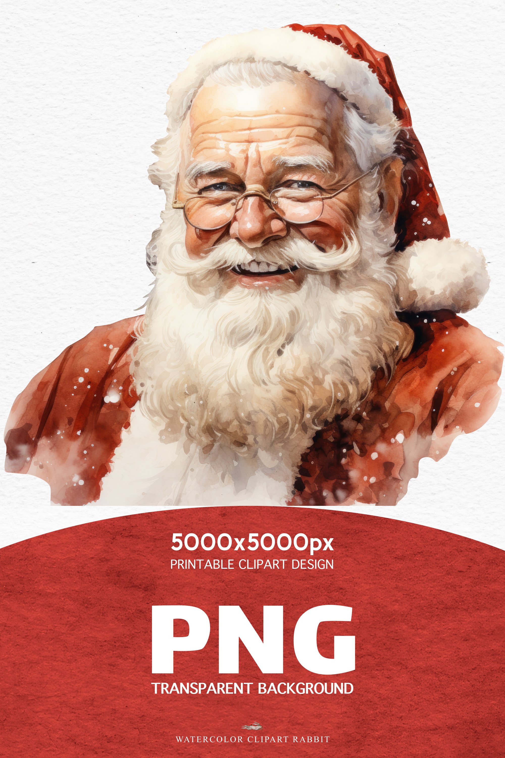 Christmas Santa Claus Portrait Face Head Winter Clipart PNG