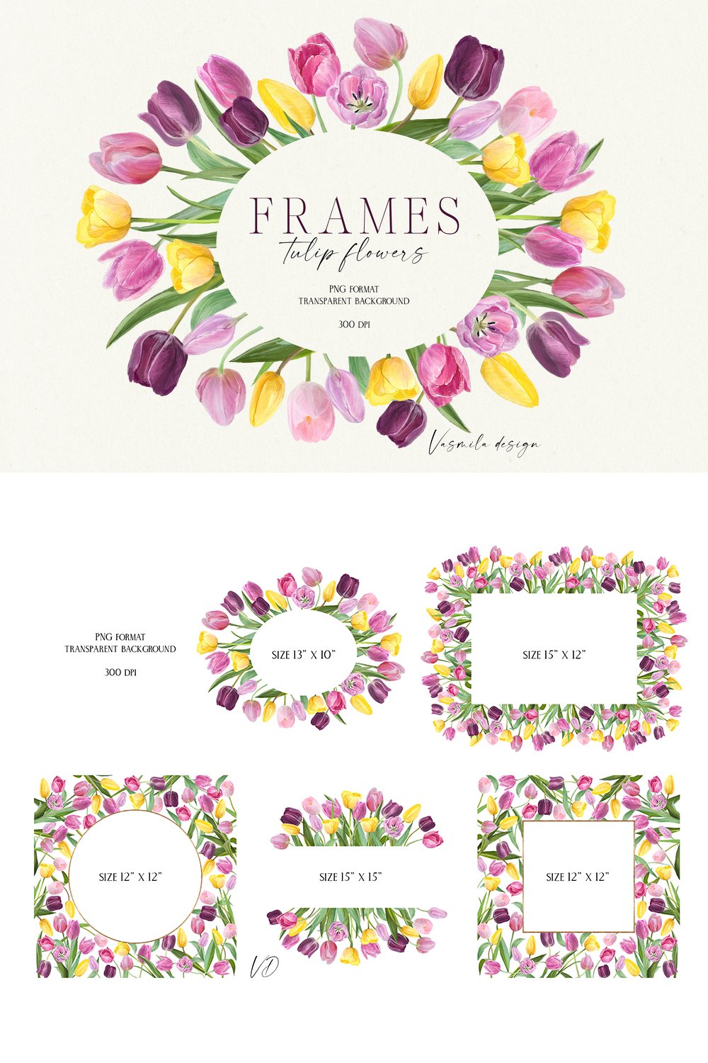 Tulip flower frames