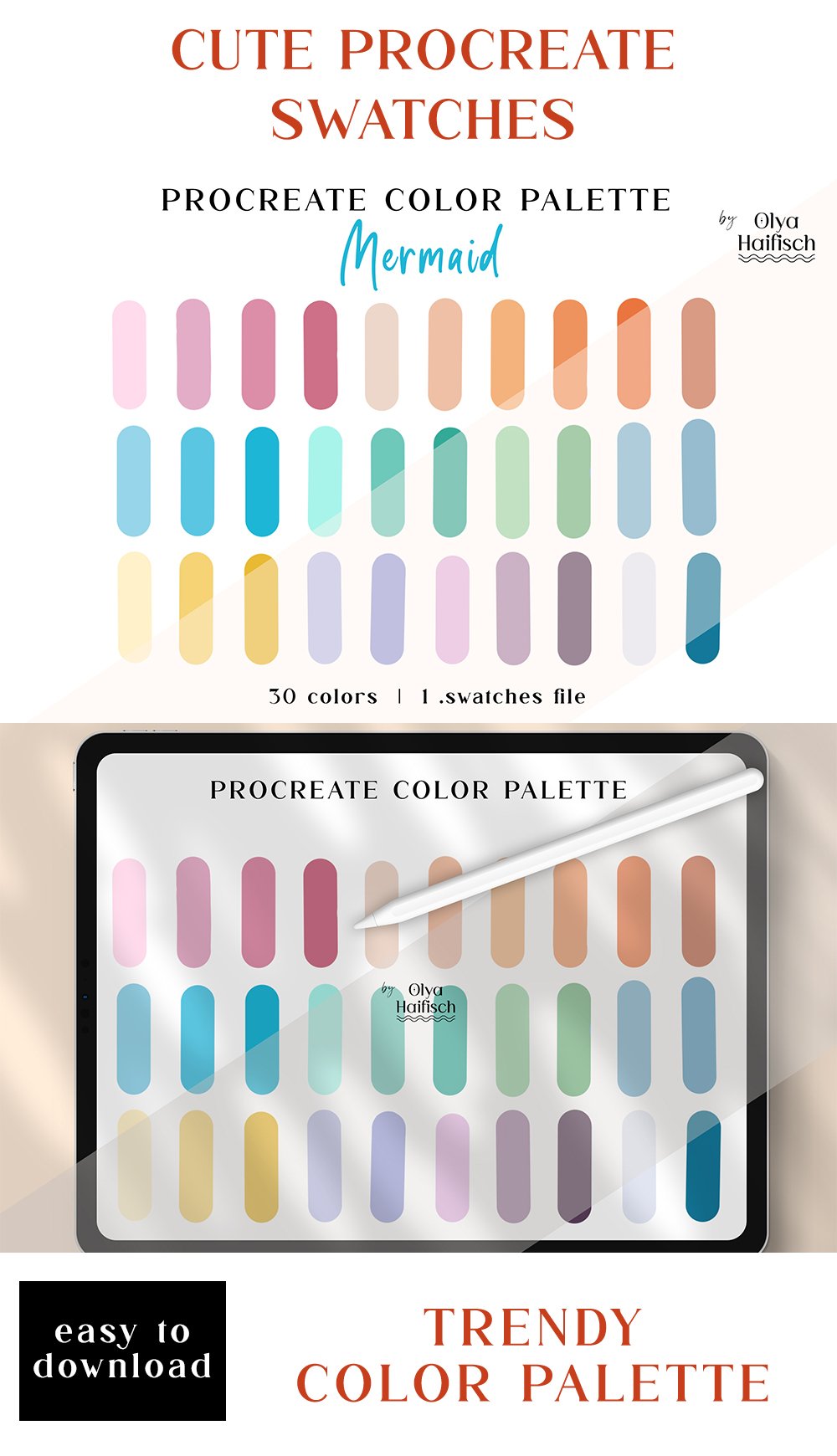 Cute Procreate Color Palette Colorful Procreate Swatches