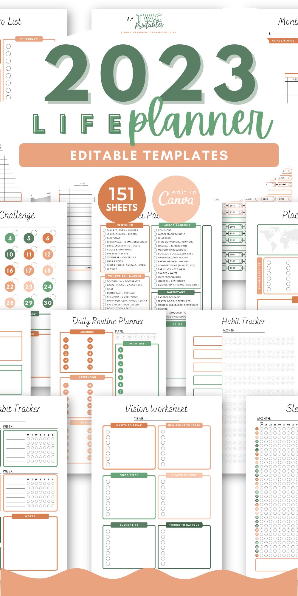 2023 Life Planner Canva Templates