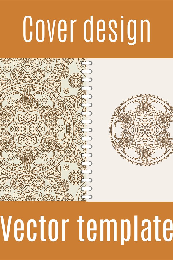 Cover design with round mandala pattern