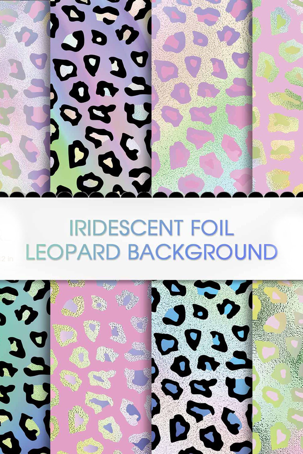 Iridescent Leopard Print Digital Paper seamless leopard skin