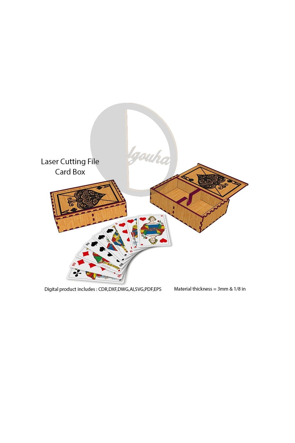 Card Box SVG - Laser Cutting File