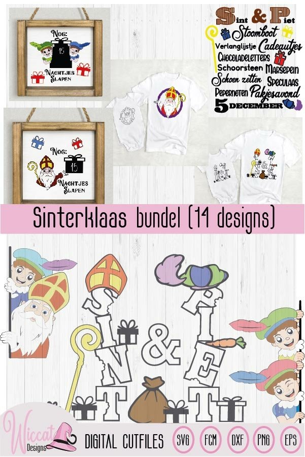 Sint en piet Bundle vinyl design for cutting machines
