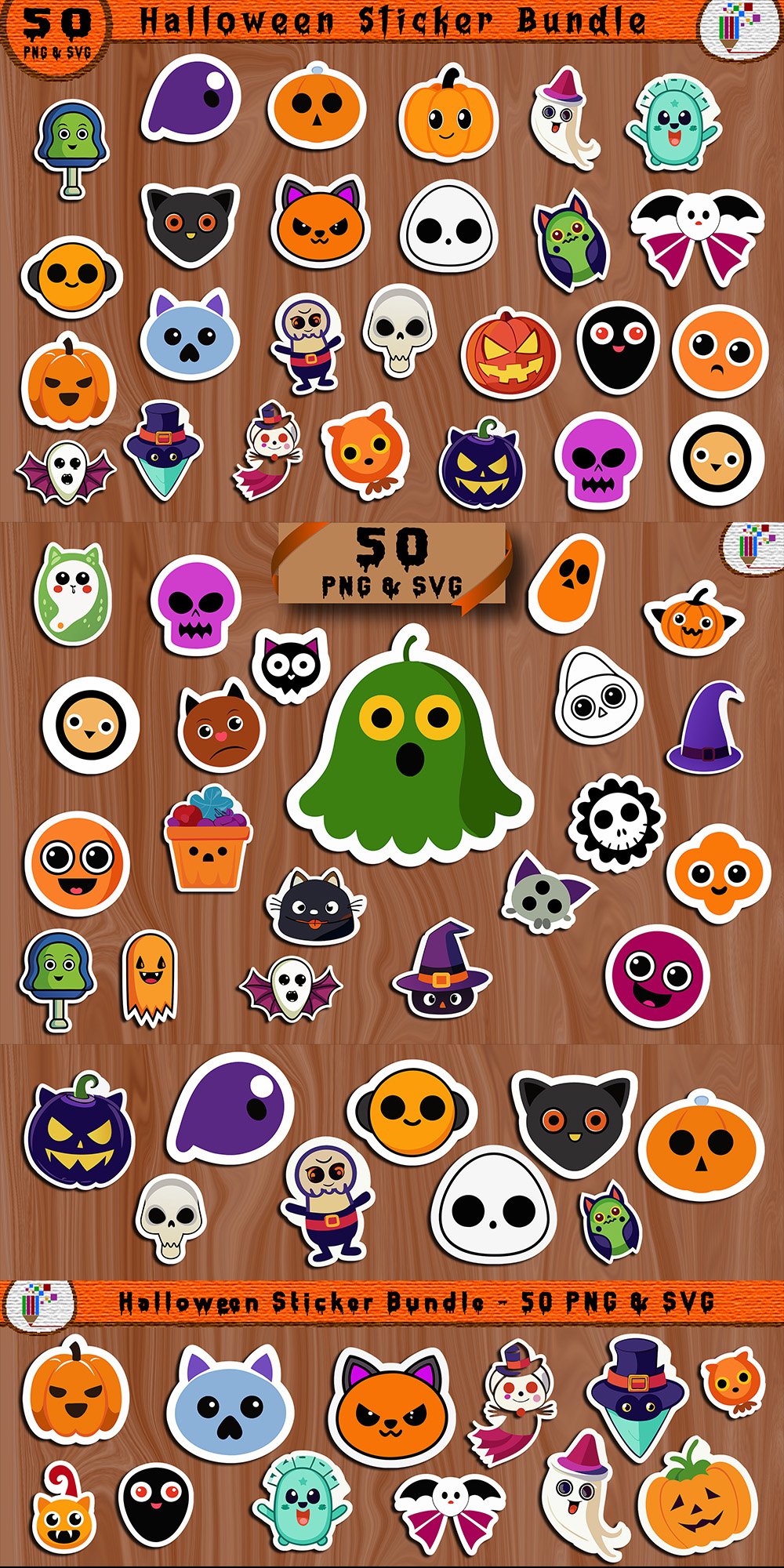 Halloween Sticker Bundle Printable Stickers Pack (4623248)