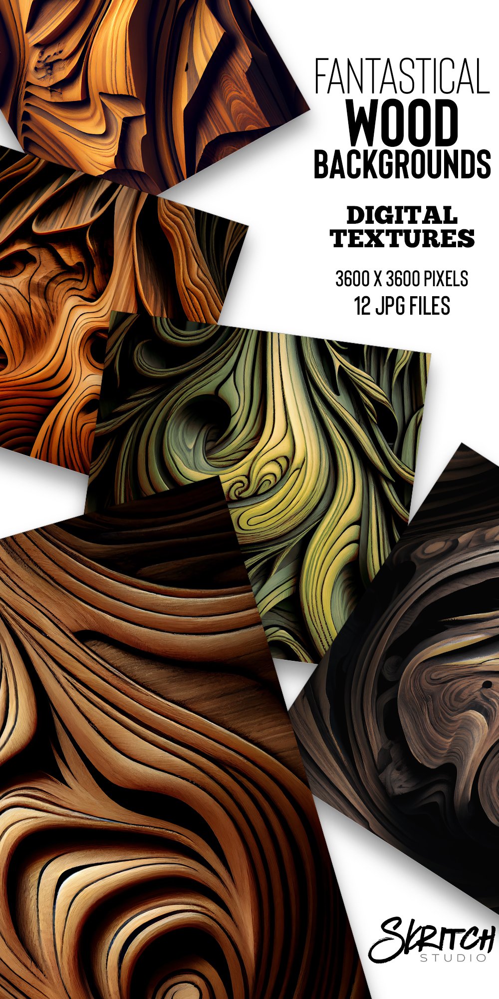 Fantastical Wood Digital Backgrounds