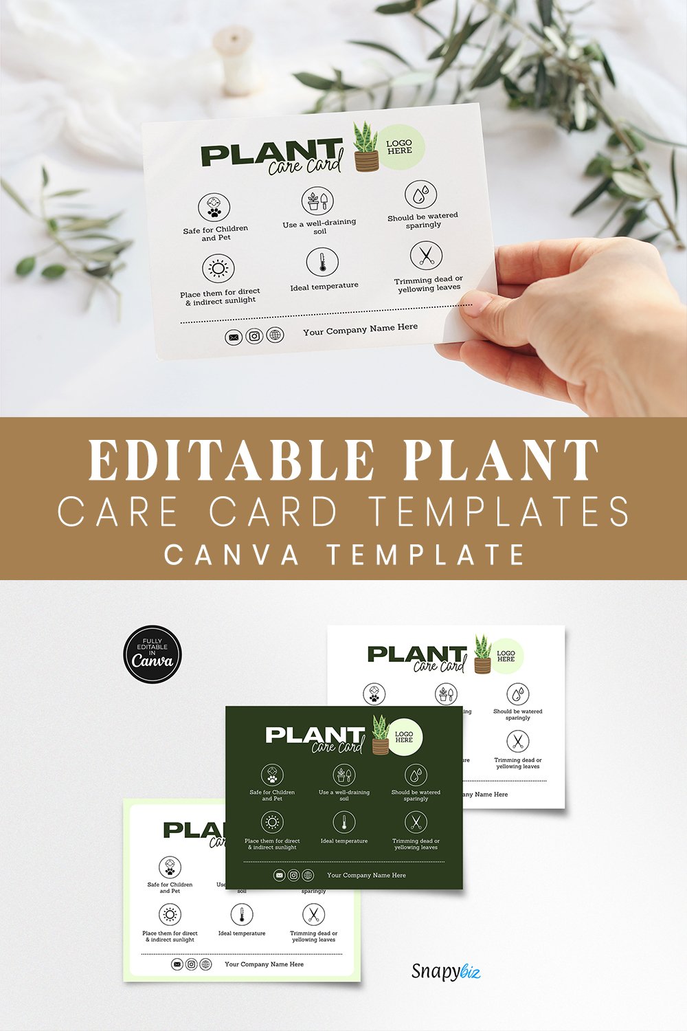 Editable Plant Care Card Template