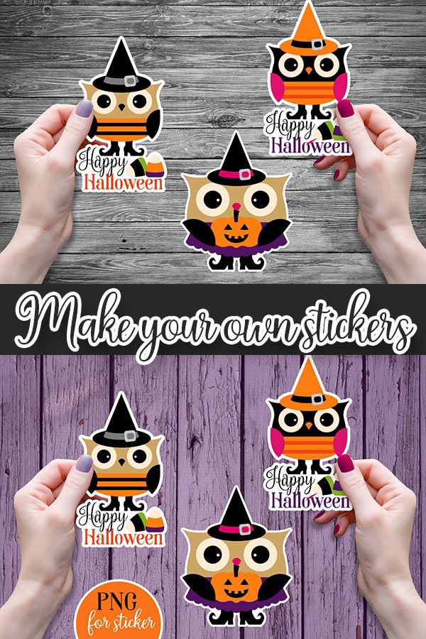 Happy Halloween Owl Stickers