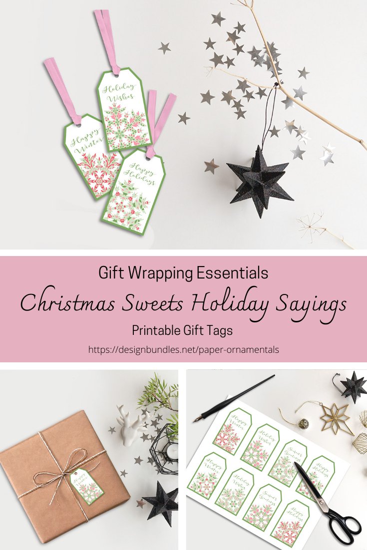 Printable Holiday Gift Tags, Snowflake Holiday (155727)