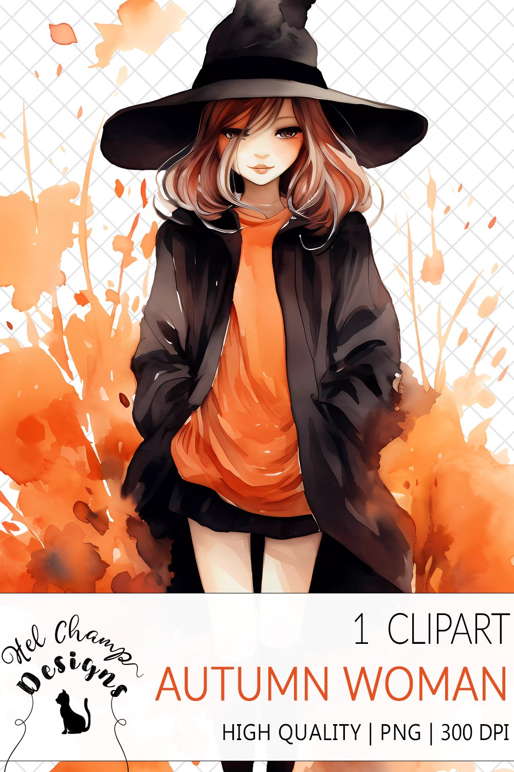 Autmun fashion woman transparent clipart