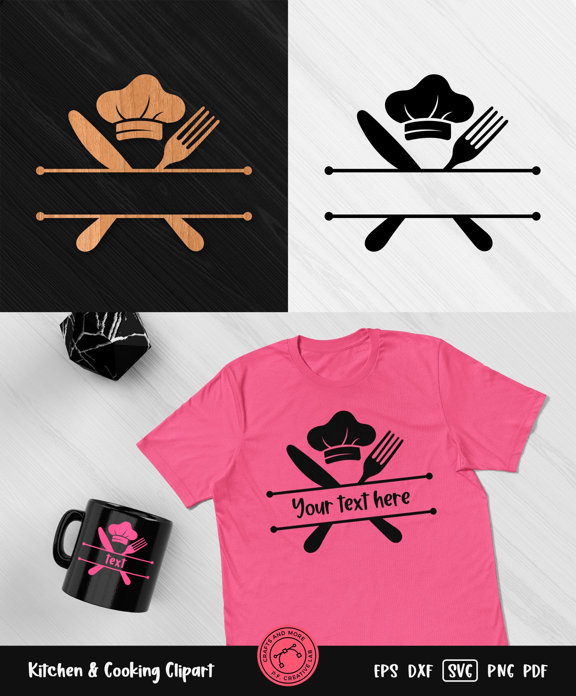 Chef Hat SVG | Cooking Split Monogram