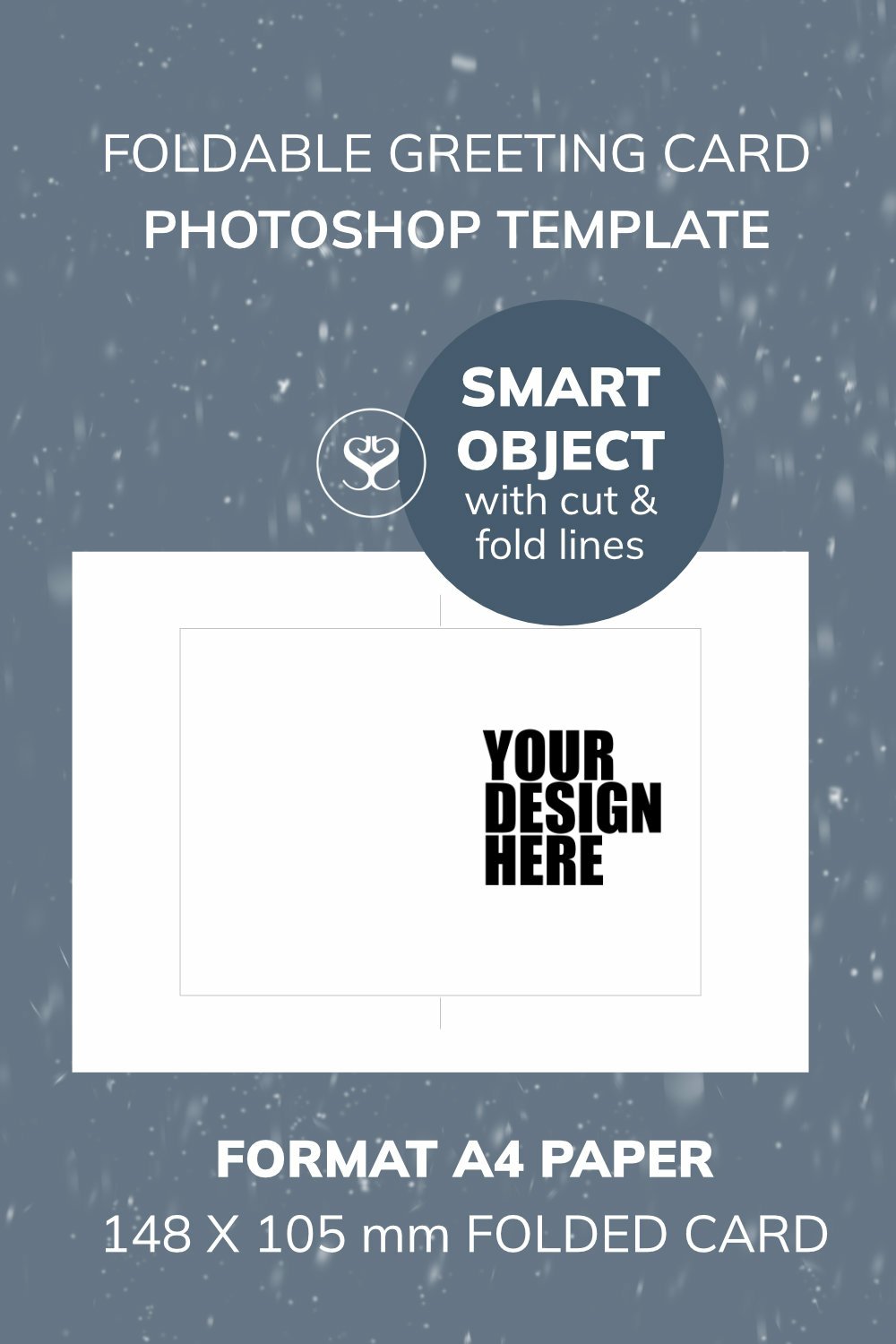 Photoshop Greeting card Template A4 size SMART OBJECT