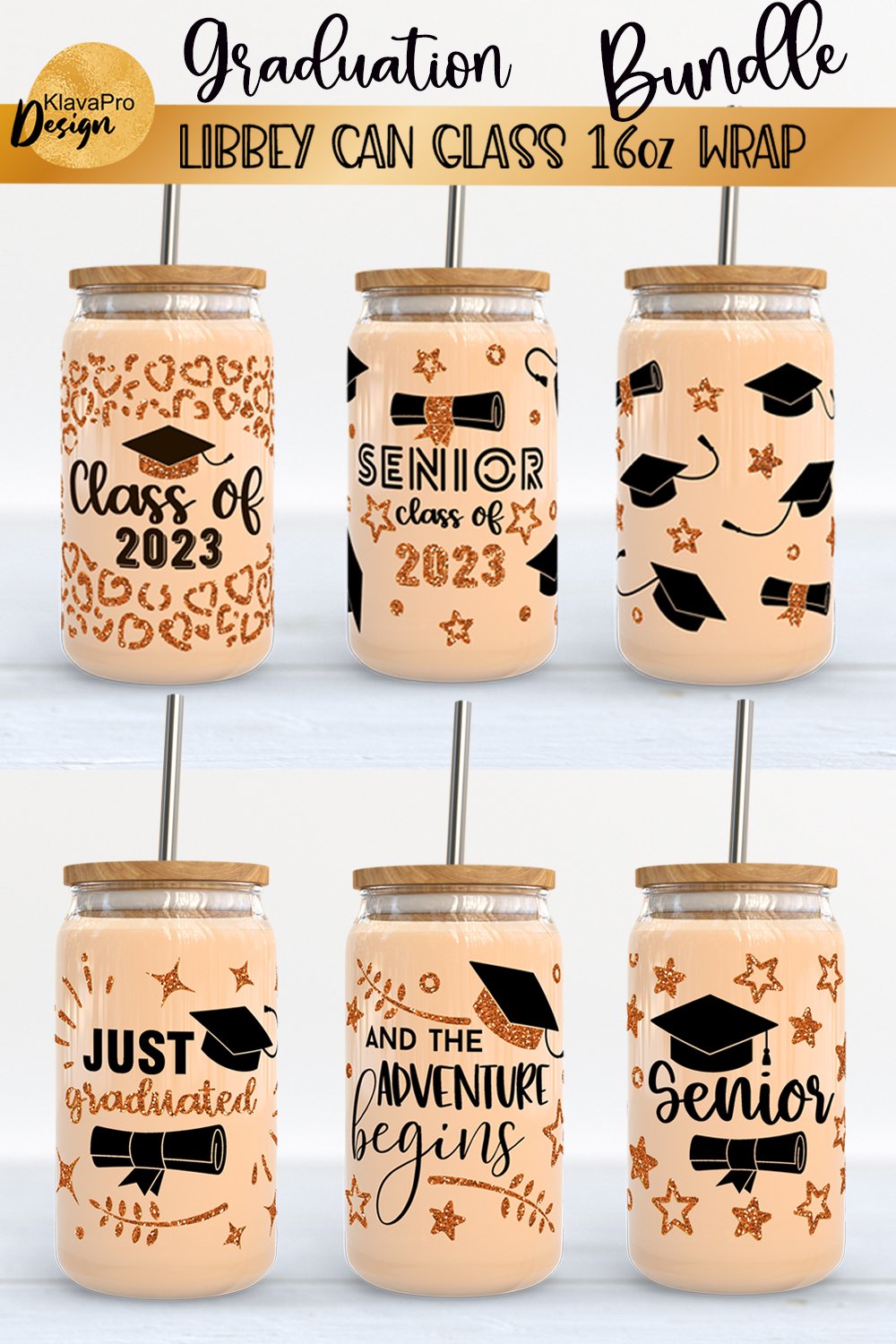 GradGraduation Libbey glass 16oz | Can glass wrap svg Bundle