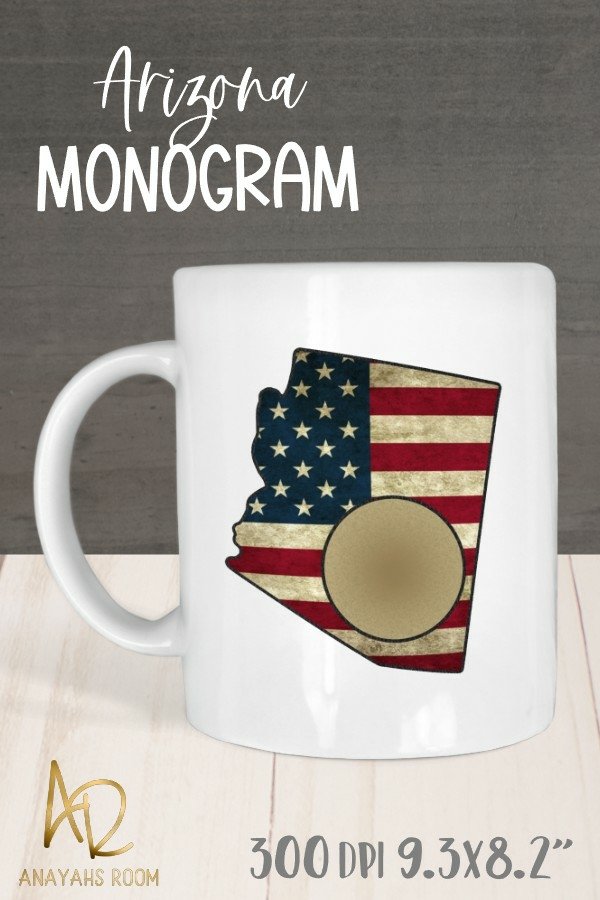 Sublimation Monogram | Arizona State With Flag