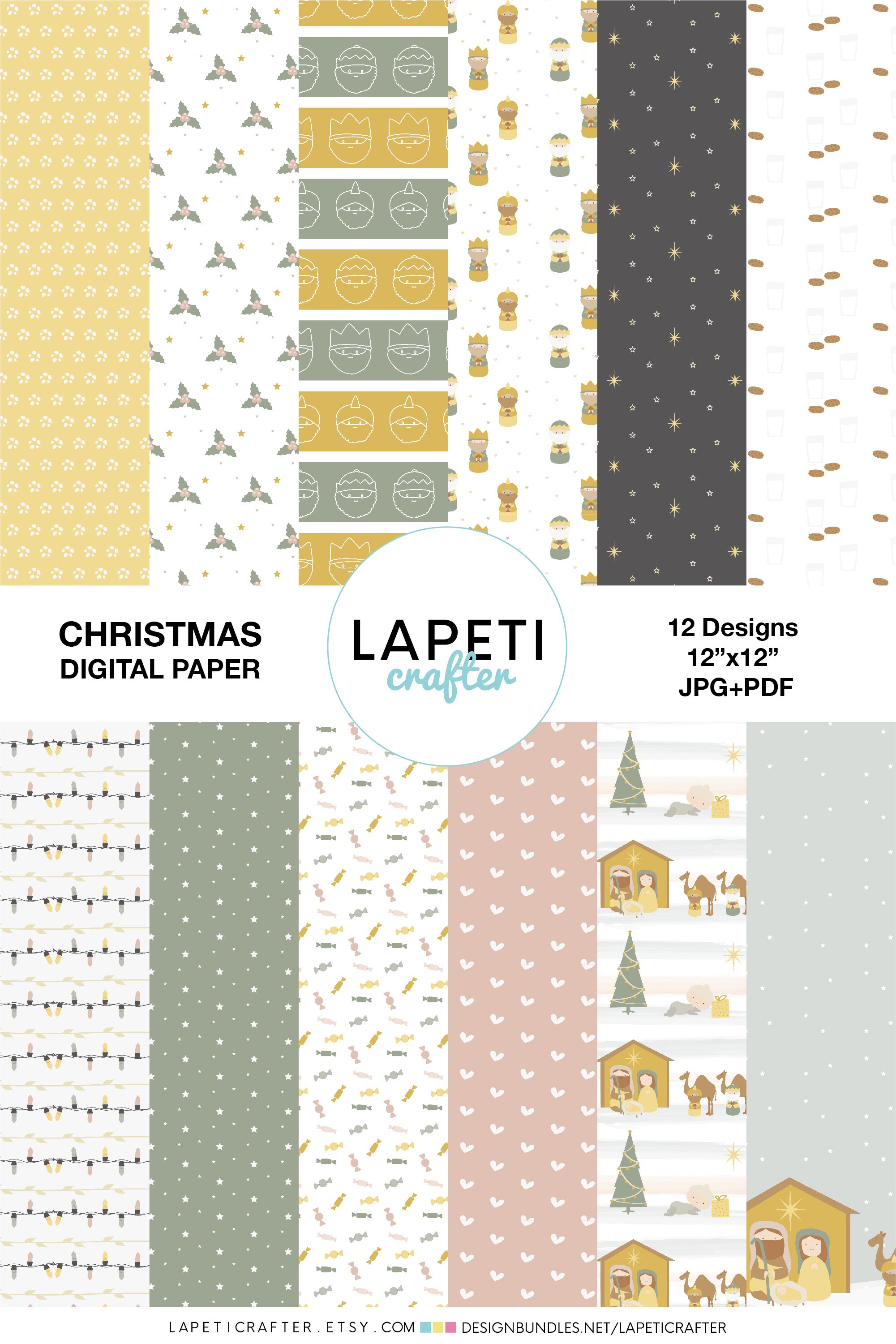 Christmas digital paper for your Christmas scrapbook page.