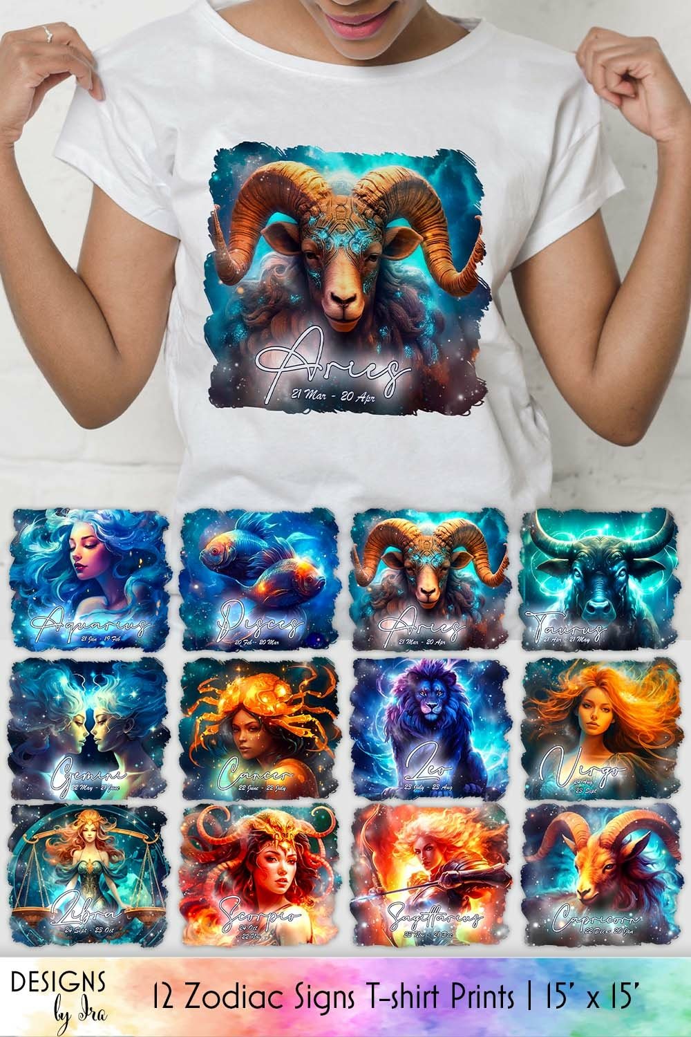 Zodiac Signs Sublimation Bundle | Horoscope Sign Shirt PNG