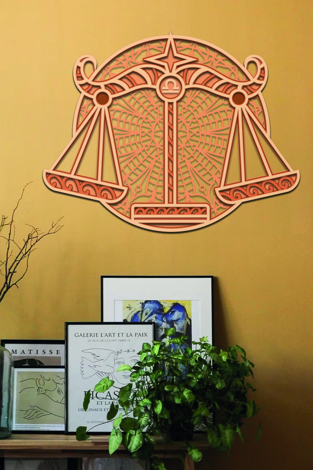 Libra Zodiac Decorative Laser Cut Template
