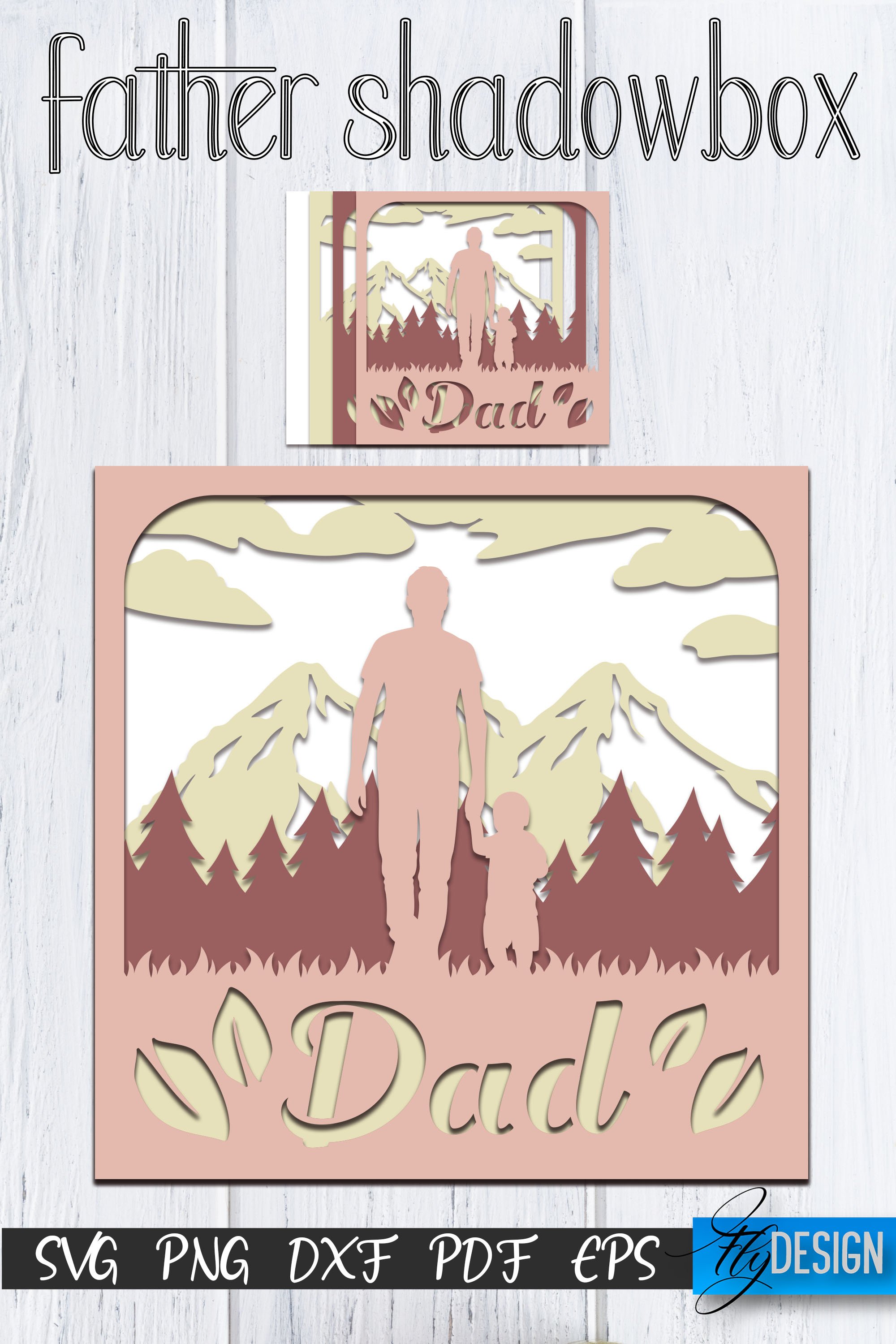 Father's Day Shadow Box SVG, Dad SVG, Daddy Shadow (1888269)