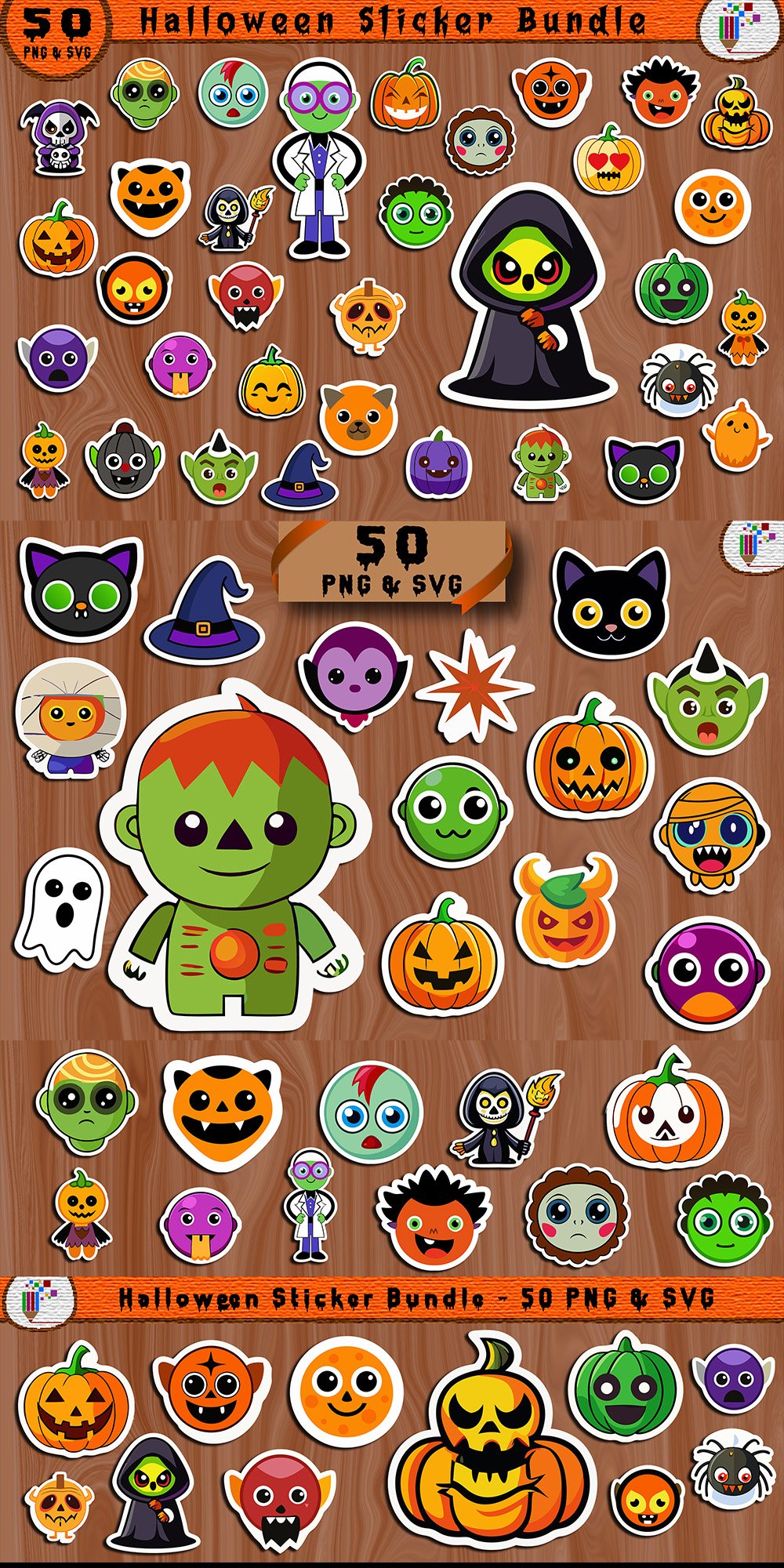 Halloween Sticker Bundle Printable Stickers Pack (4623045)