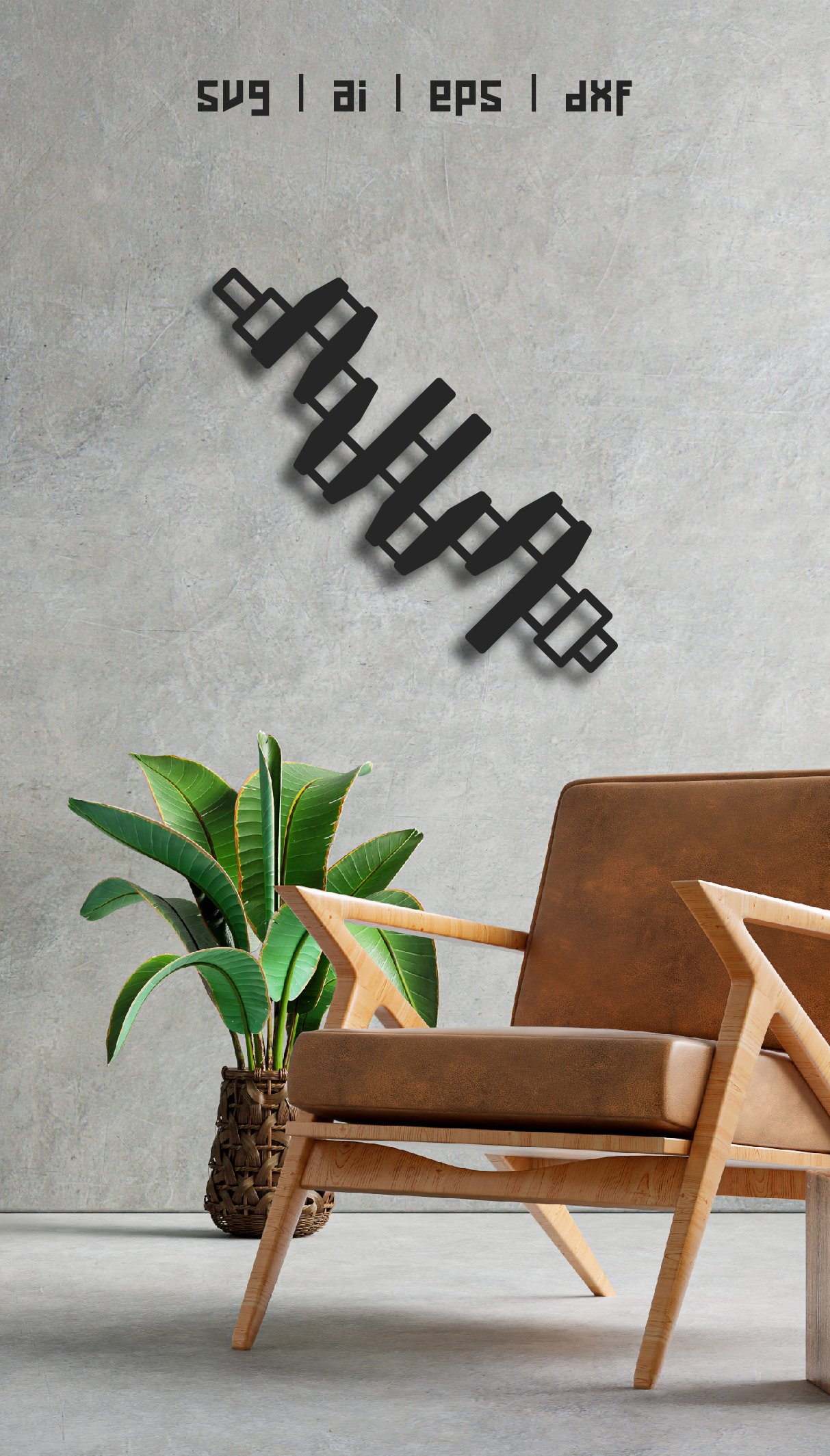 SVG Crankshaft Line Art - Wall Decor Interior Auto Parts