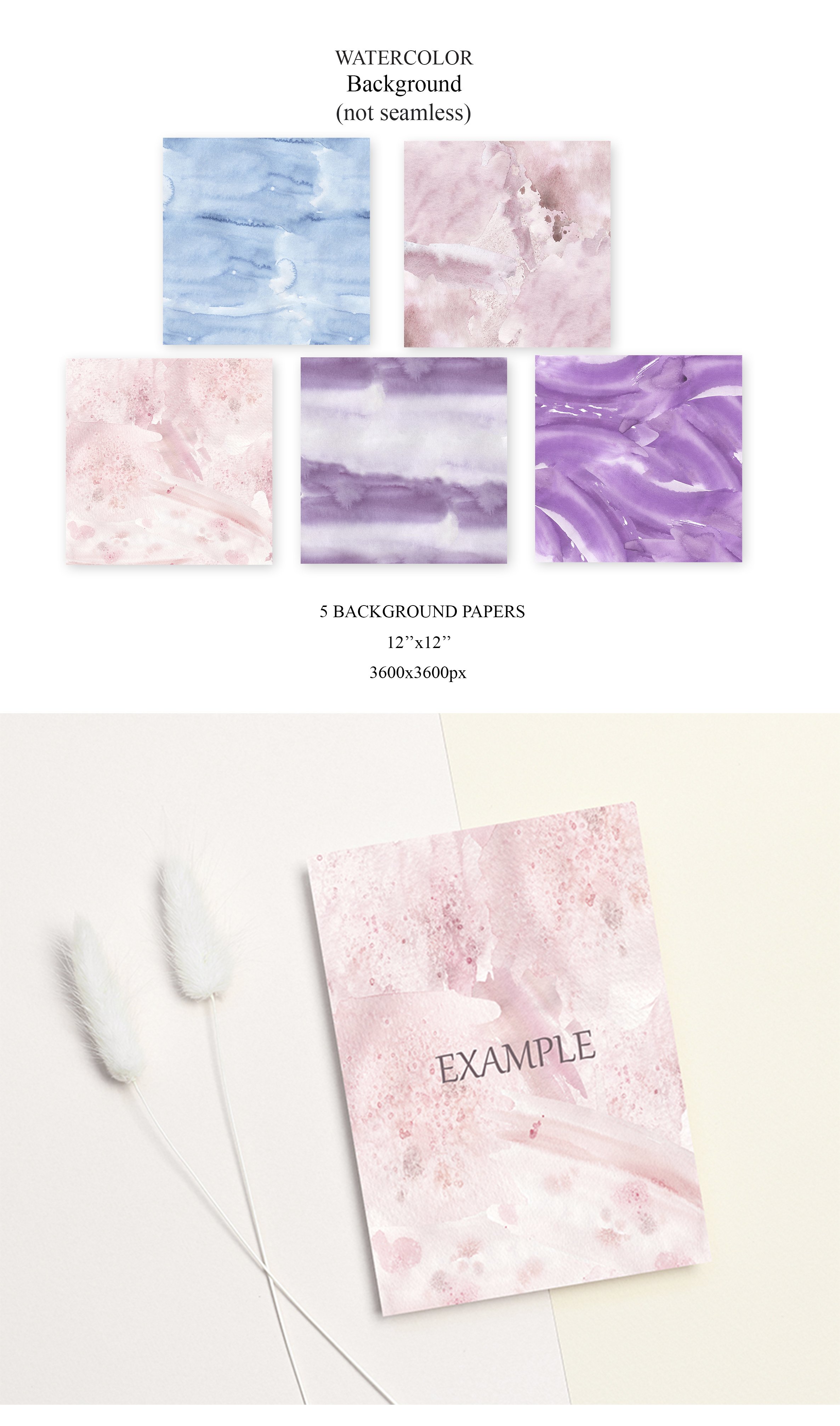 Watercolor background papers pack