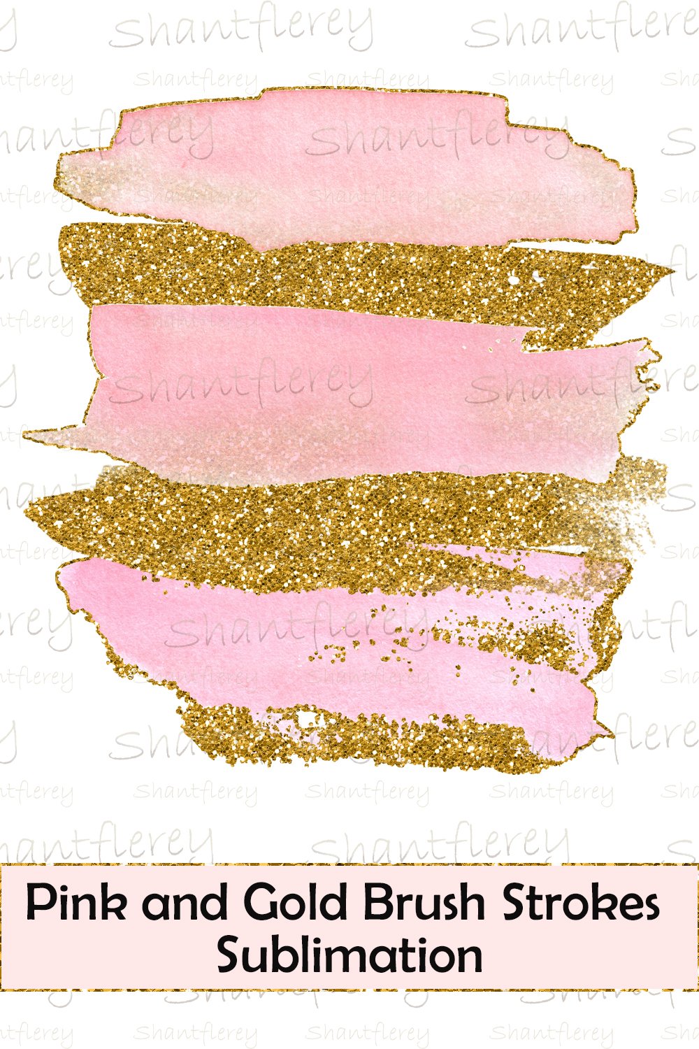 Pink and Gold Brush Strokes Sublimation, Brush Strokes PNG