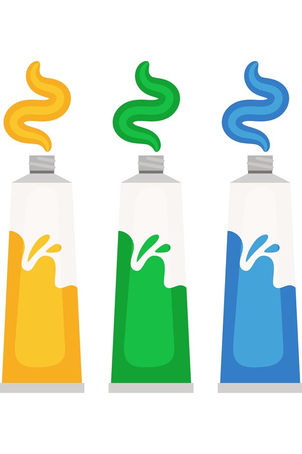 Rainbow colors tube paints