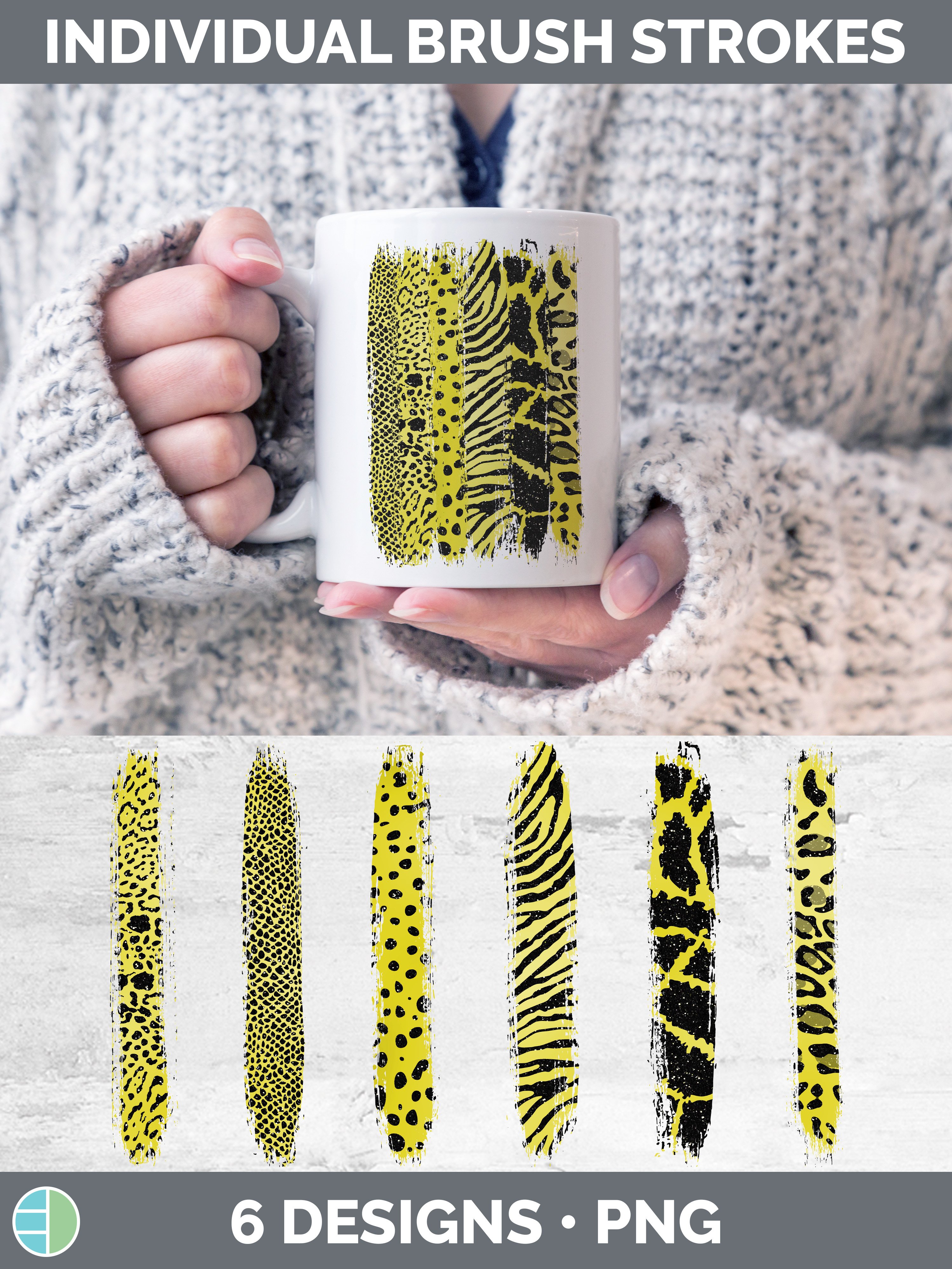 Yellow Brush Strokes PNG | Sublimation Designs