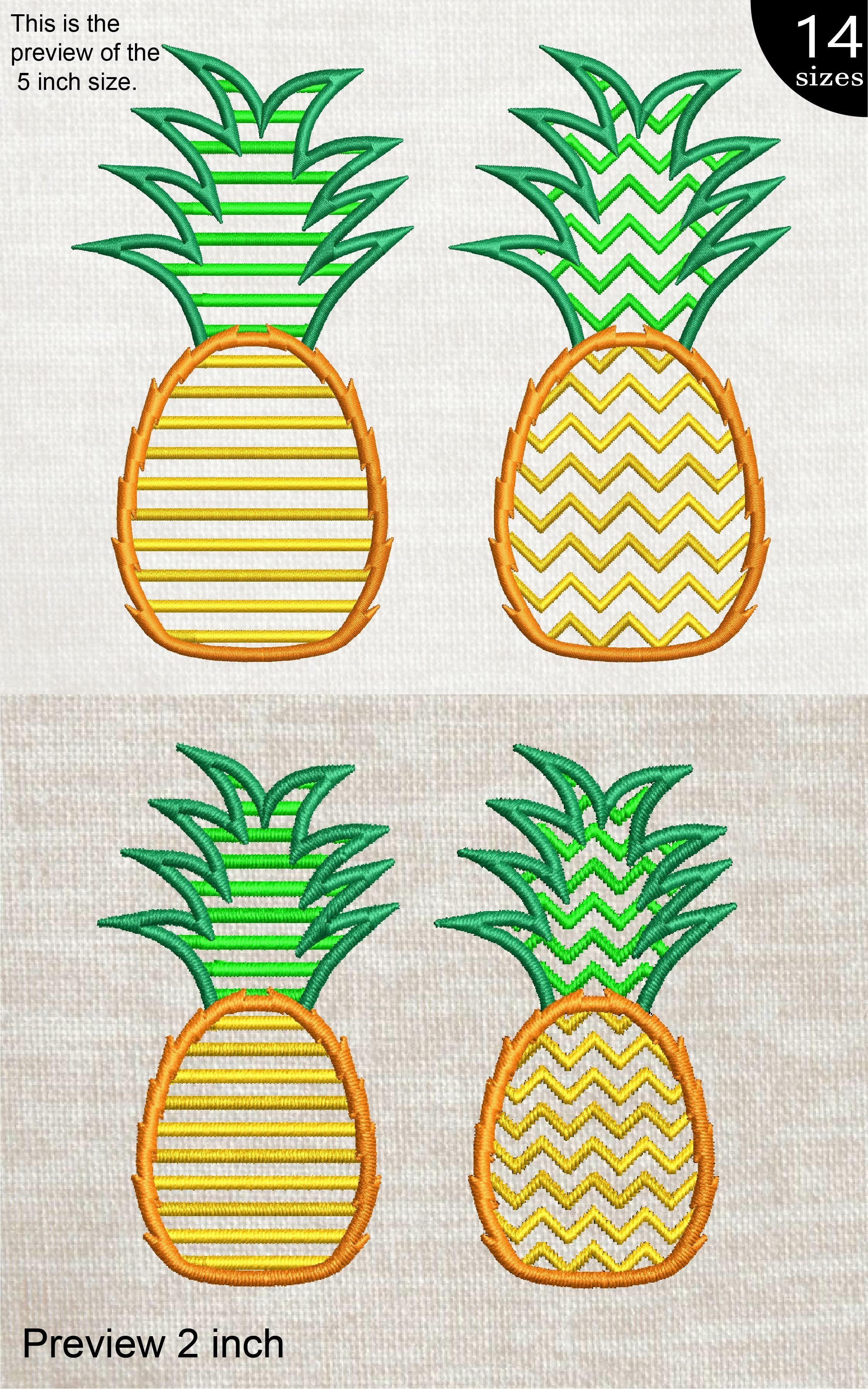 Pattern Pineapples - Embroidery Files - 68e